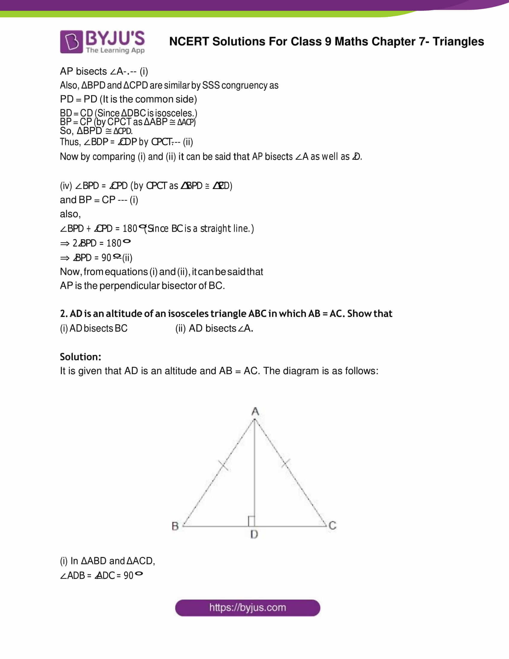 NCERT Solutions for Class 9 Maths Exercise 7.3 Chapter 7- geometry of ...