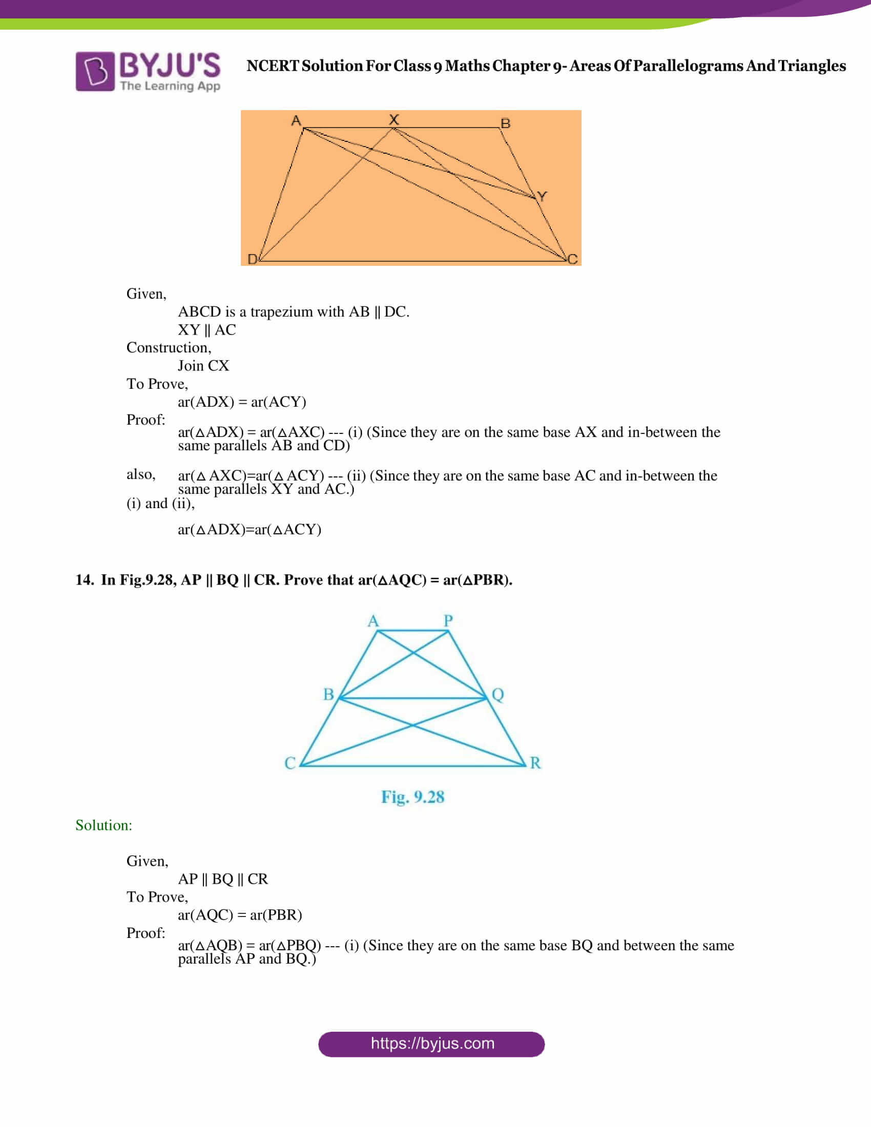 NCERT Solutions for Class 9 Maths Exercise 9.3 Chapter 9 Areas Of Parallelograms And Triangle ...