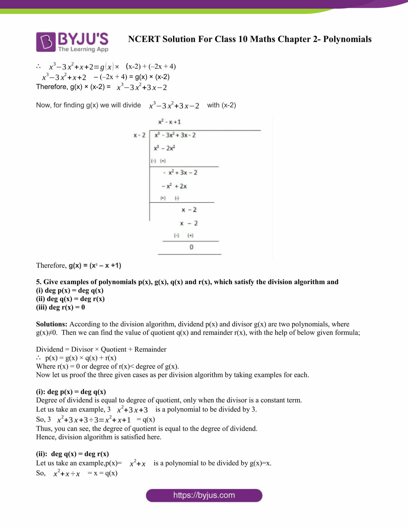 NCERT Solutions for Class 10 Maths Exercise 2.3 Chapter 2- polynomials