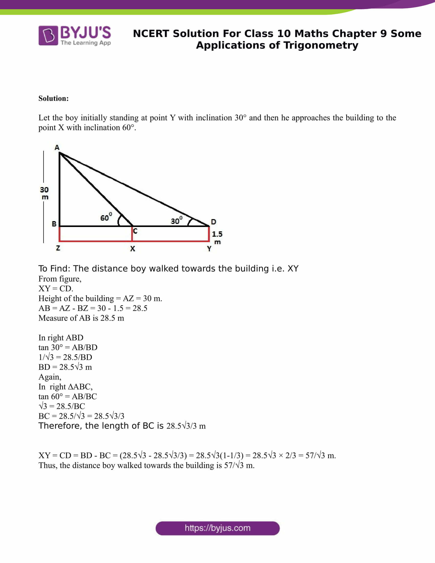 NCERT Solutions For Class 10 Maths Chapter 9 Some Applications Of NCERT Solutions For Class 10 Maths Chapter 9 Some Applications Of