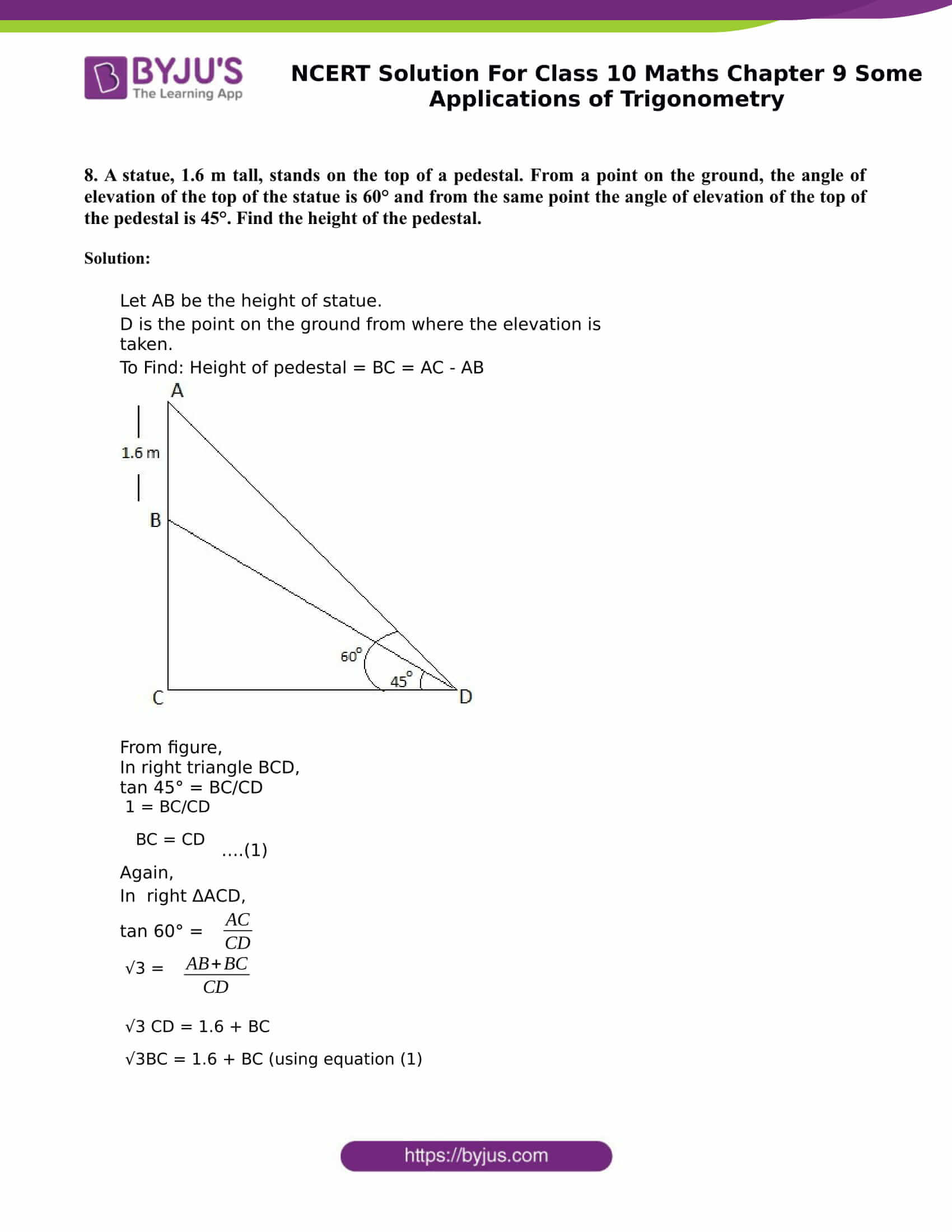 NCERT Solutions For Class 10 Maths Exercise 9 1 Chapter 9 Some