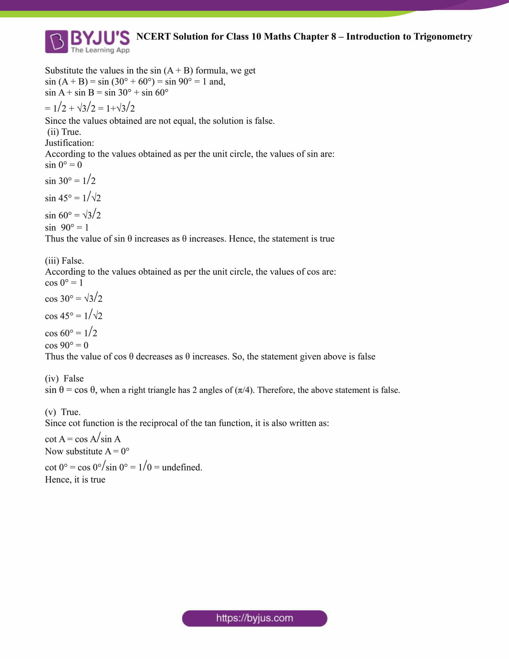 NCERT Solutions for Class 10 Maths Exercise 8.2 Chapter 8- introduction to trigonometry