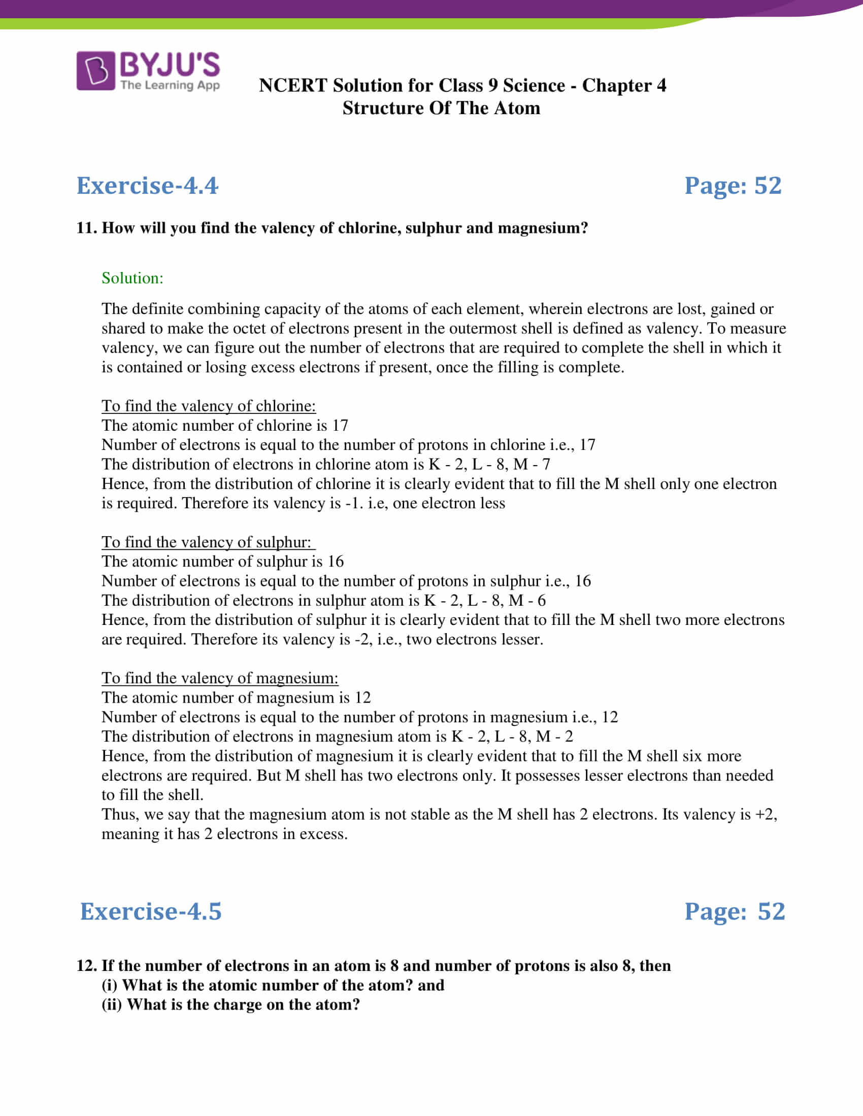 NCERT Solutions Class 11 Chemistry Chapter 4 Structure of The Atoms ...