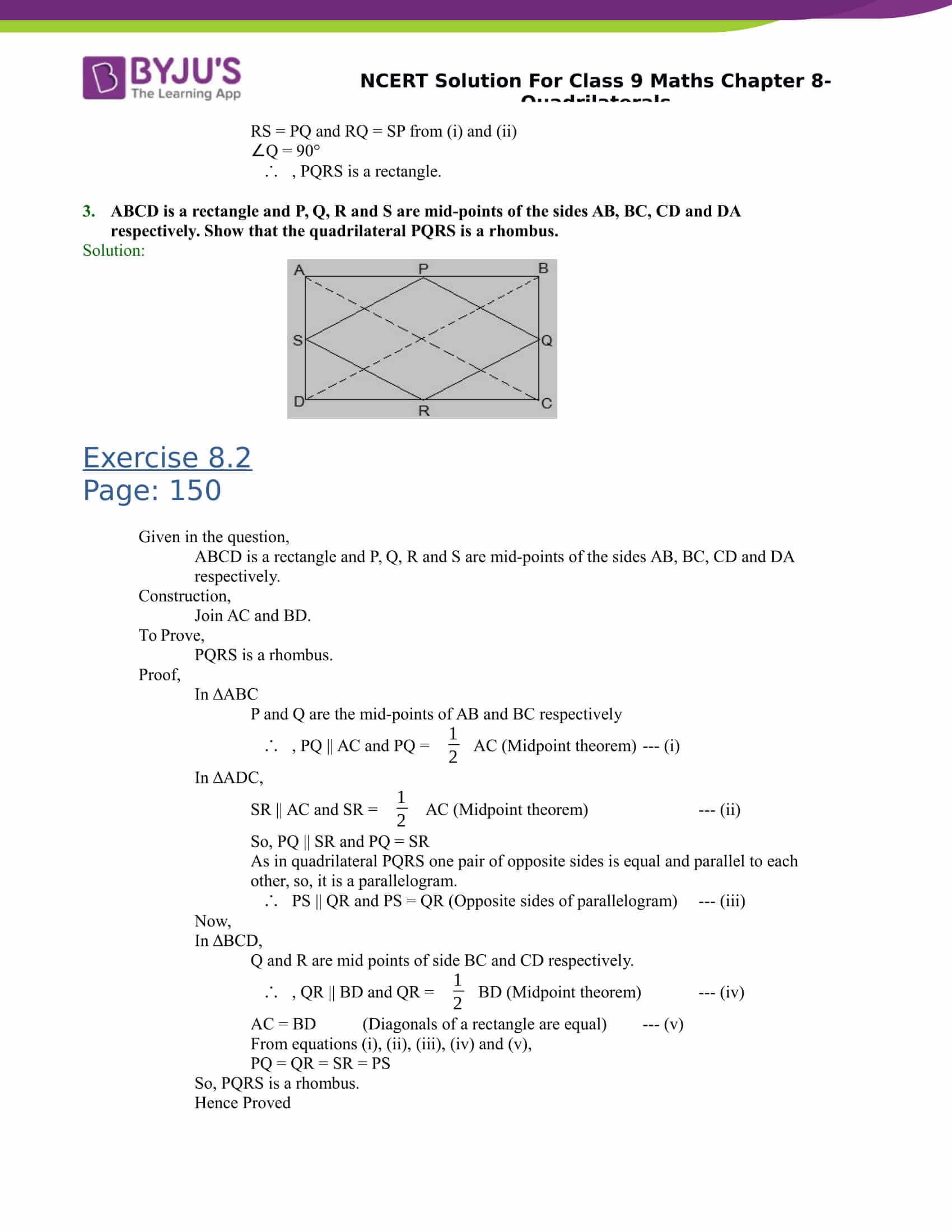 NCERT Solutions Class 9 Maths Chapter 8 Quadrilaterals - Click Here To ...