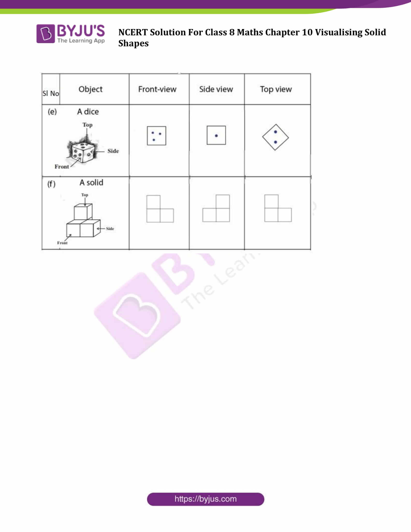 NCERT Solutions Class 8 Maths Chapter 10 Visualizing Solid Shapes