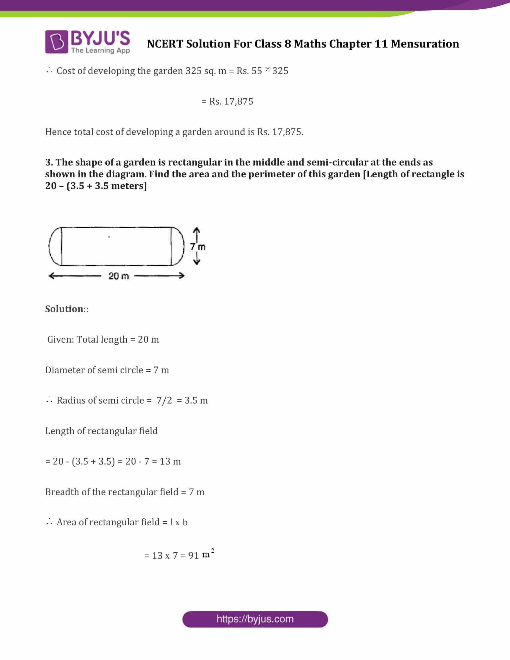 NCERT Solutions Class 8 Maths Chapter 11 Mensuration Free PDF Download