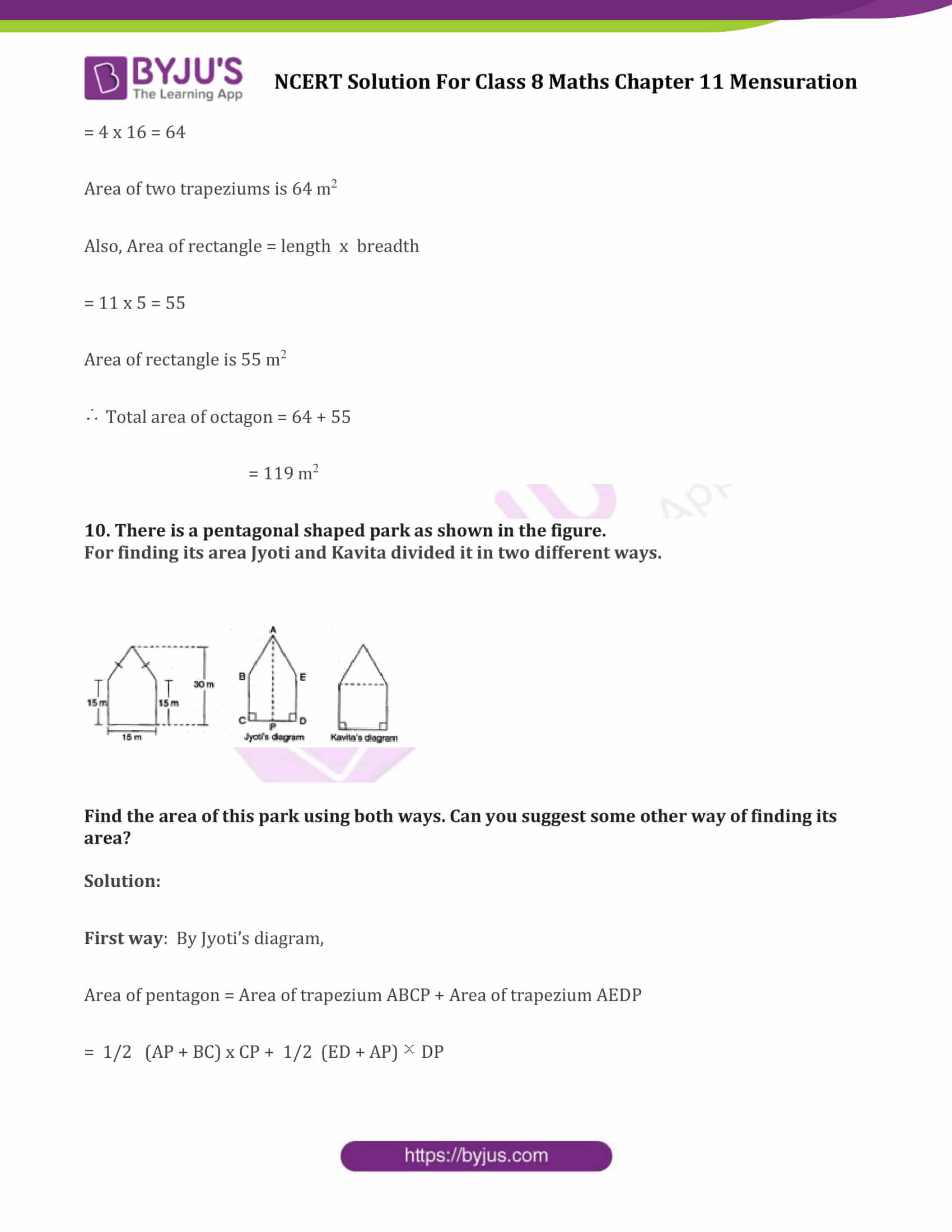 NCERT Solutions Class 8 Maths Chapter 11 Mensuration Free PDF Download