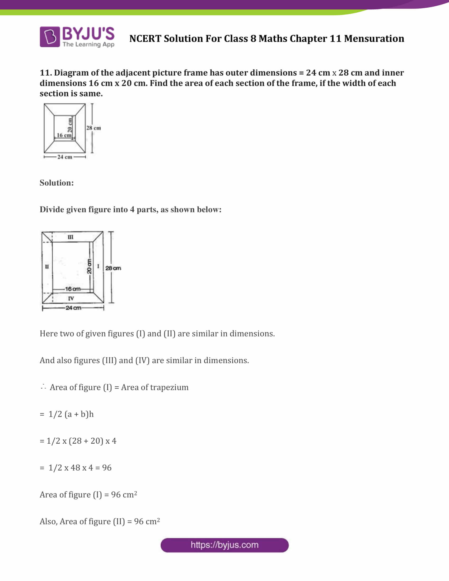 NCERT Solutions Class 8 Maths Chapter 11 Mensuration Free PDF Download