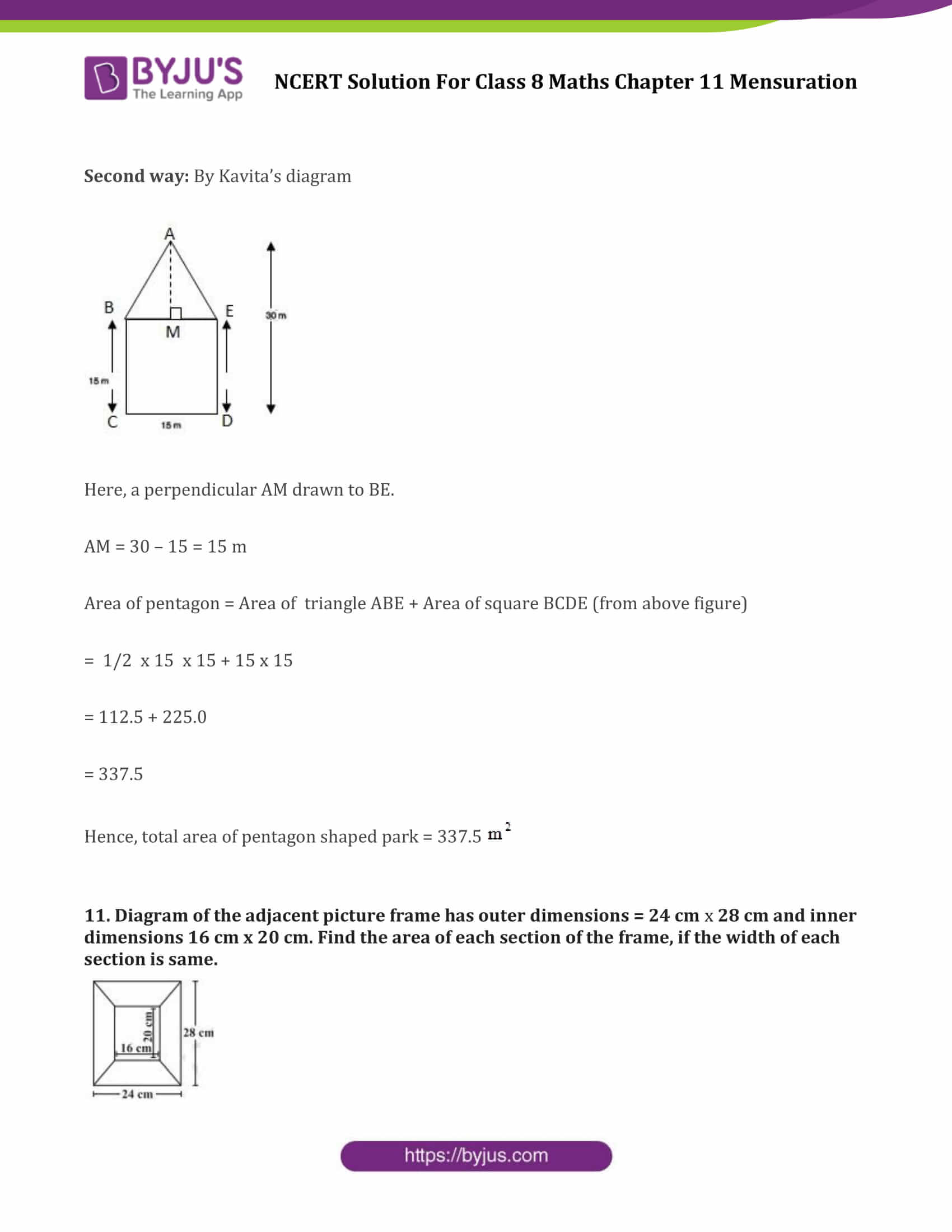 NCERT Solutions for Class 8 Maths Exercise 11.2 Chapter 11- mensuration