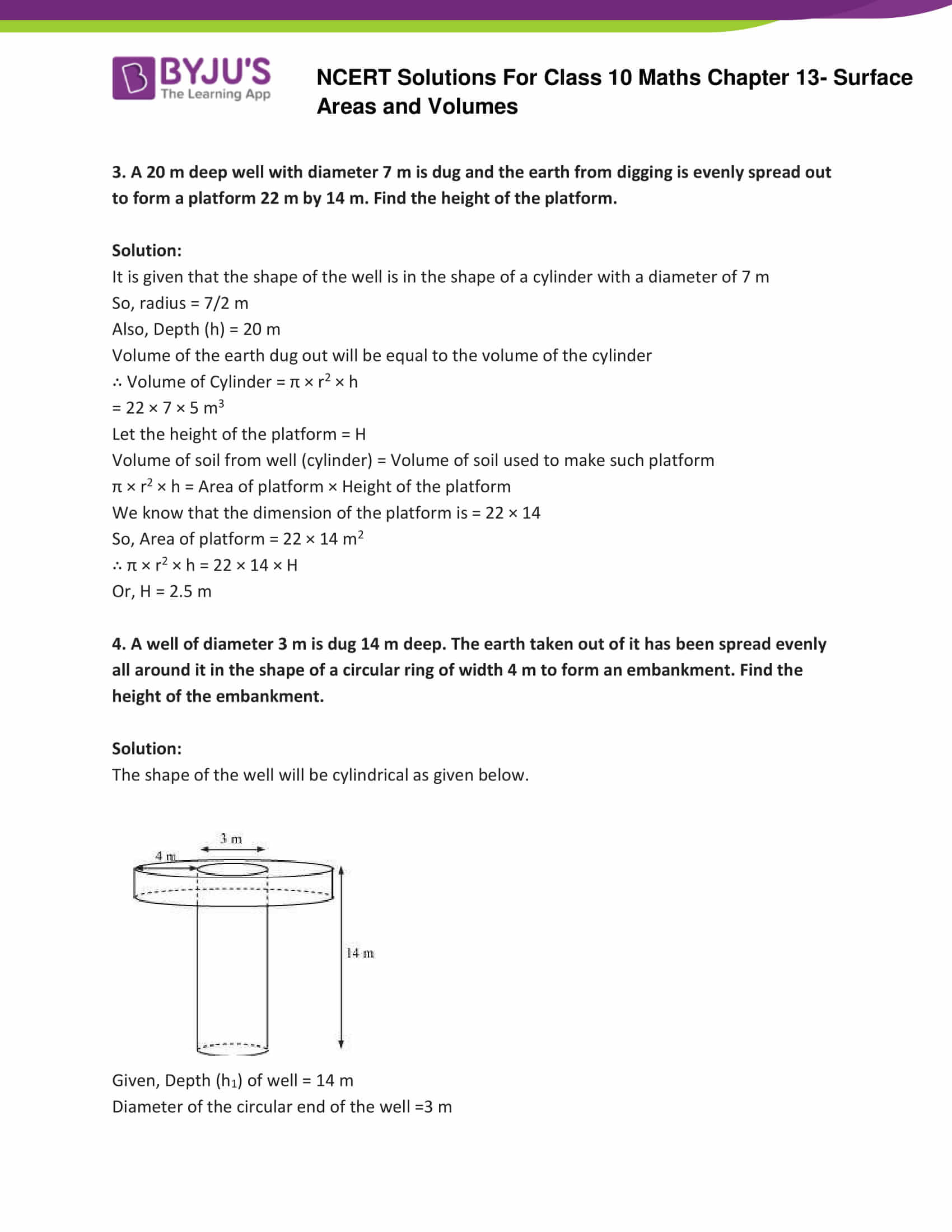 NCERT Solutions for Class 10 Maths Exercise 13.3 Chapter 13- surface areas and volumes