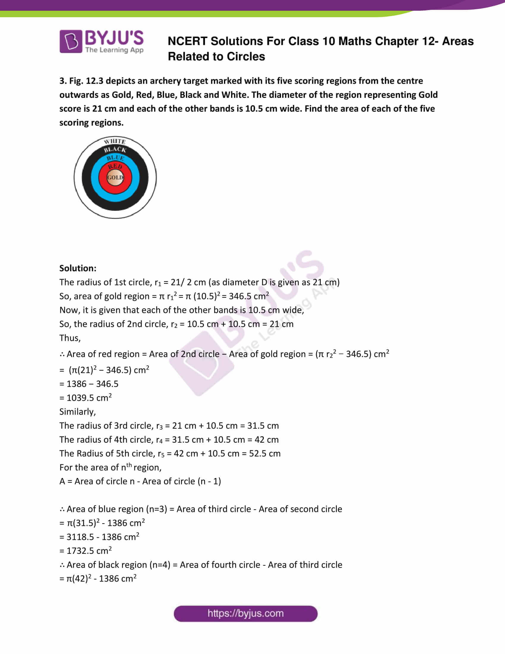 NCERT Solutions Class 10 Maths Chapter 12 Areas Related to Circles ...