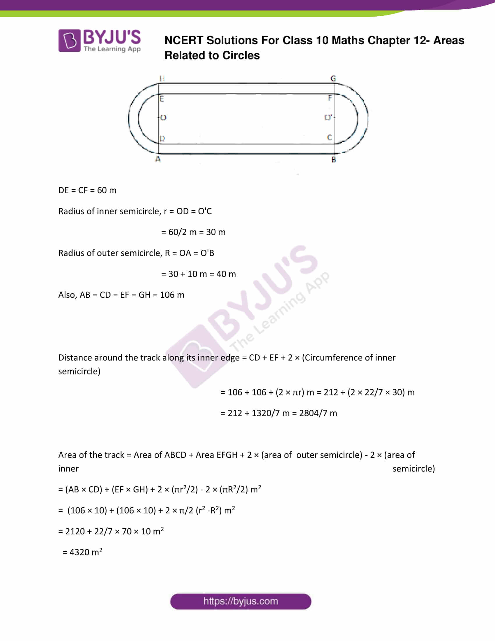 NCERT Solutions Class 10 Maths Chapter 12 Areas Related to Circles ...