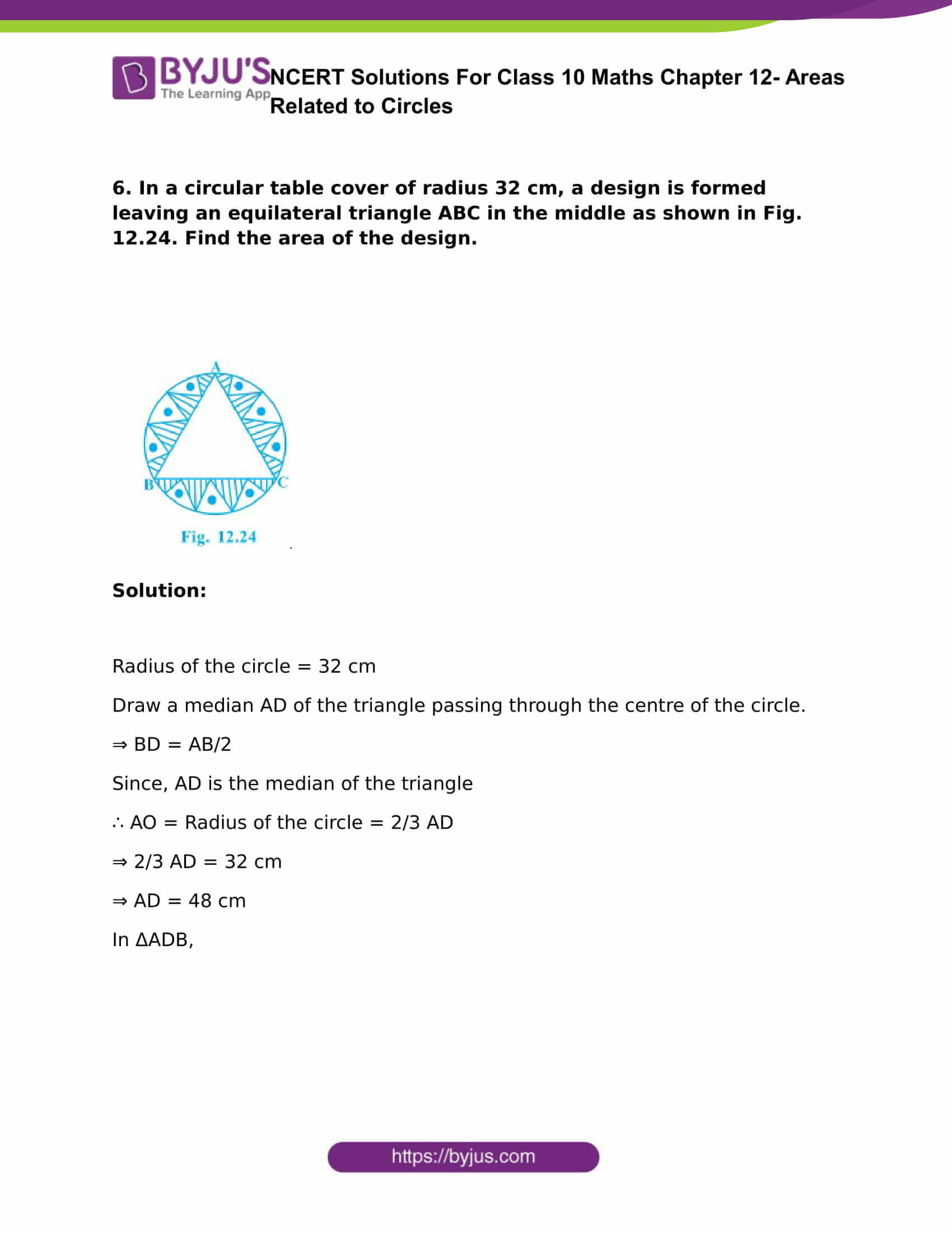 NCERT Solutions for Class 10 Maths Exercise 12.3 Chapter 12 Areas ...