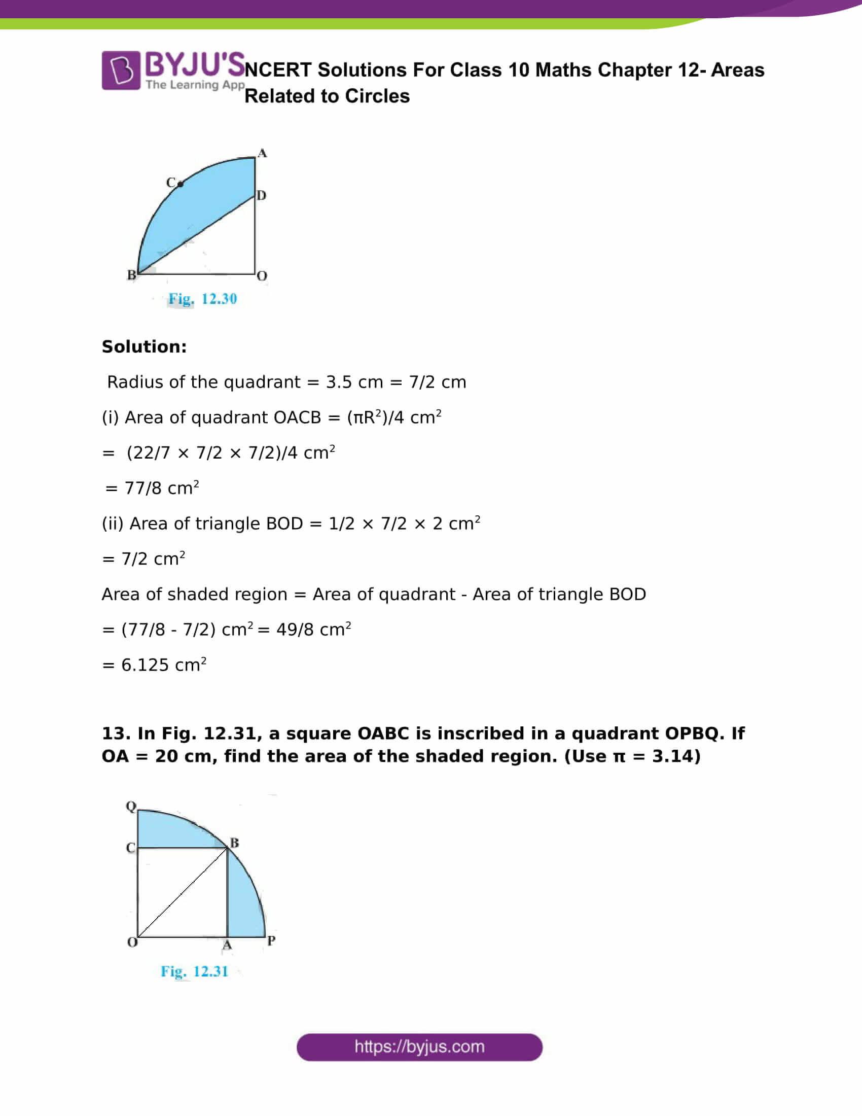 NCERT Solutions for Class 10 Maths Exercise 12.3 Chapter 12 Areas ...