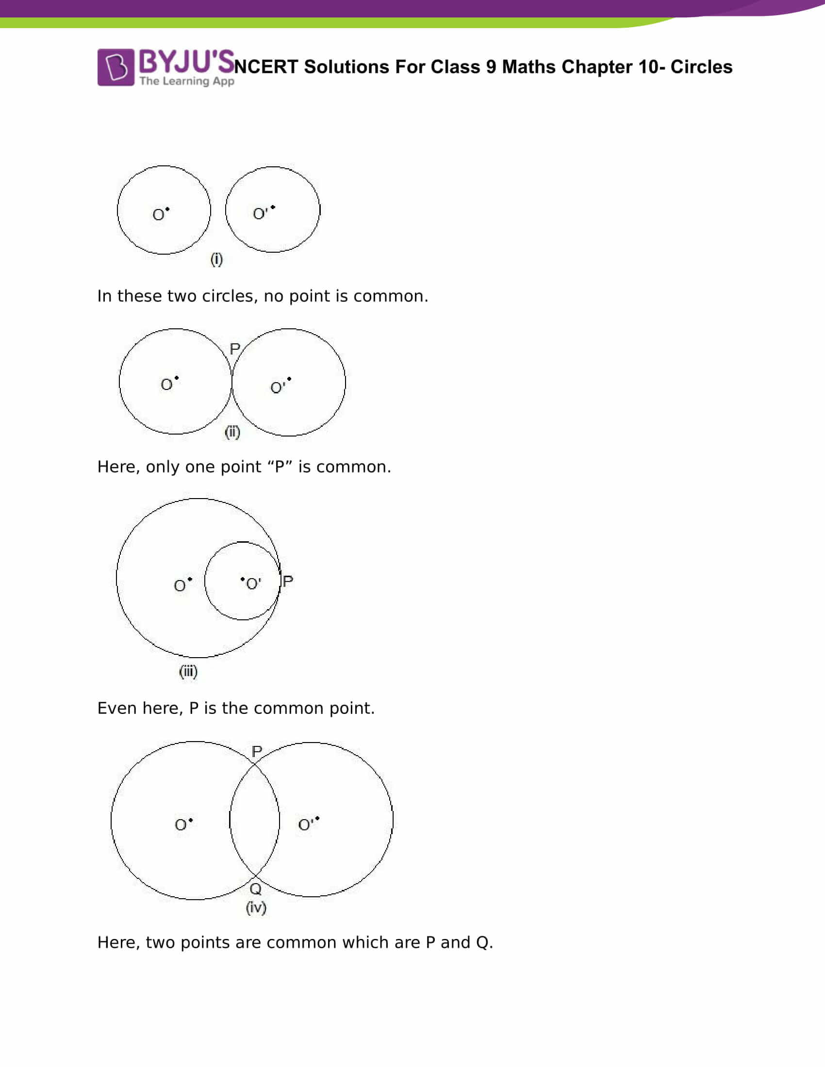NCERT Solutions Class 9 Maths Chapter 10 Circles Free PDF Download