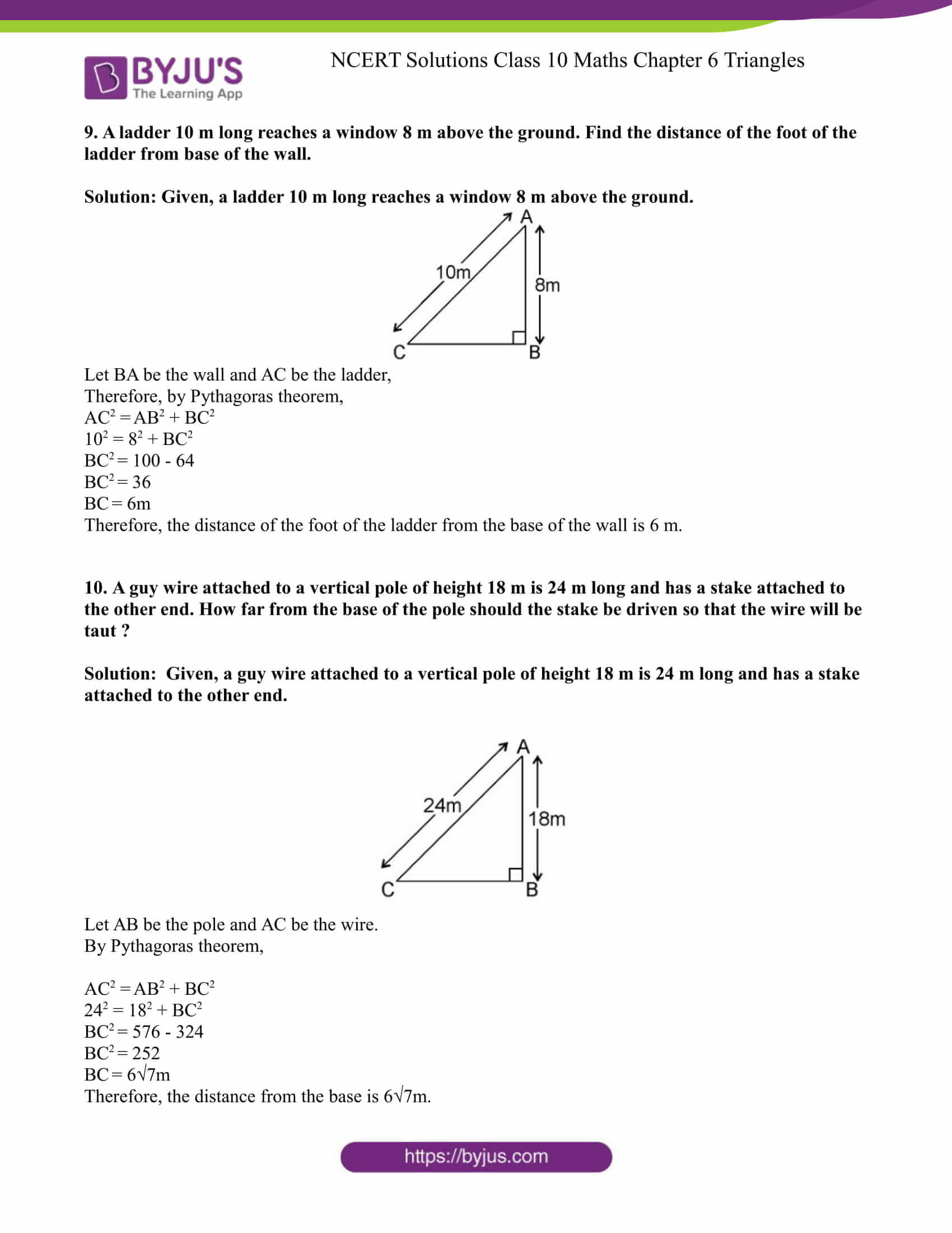 NCERT Solutions for Class 10 Maths Exercise 6.5 Chapter 6- triangles