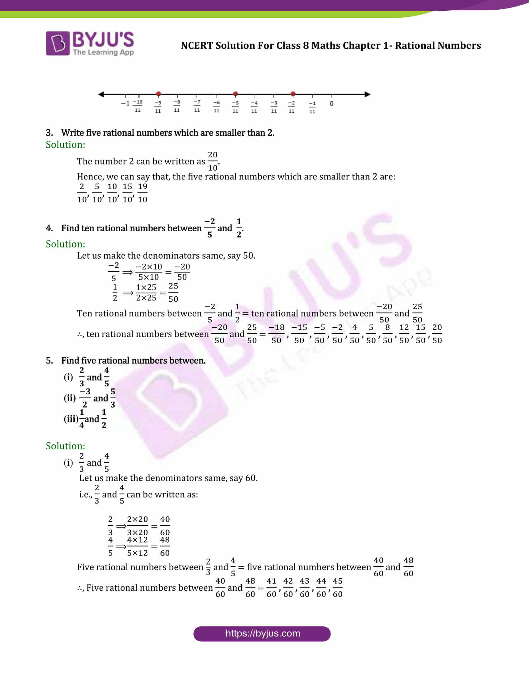 NCERT Solutions Class 8 Maths Chapter 1 Rational Numbers Download NCERT Solutions Class 8 Maths Chapter 1 Rational Numbers Download