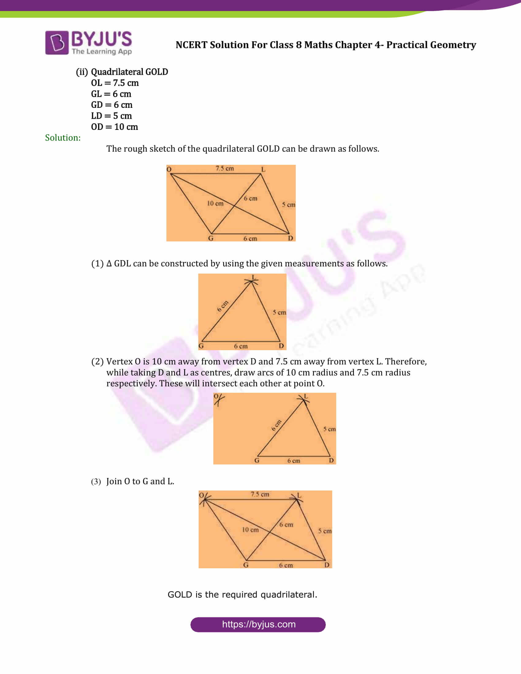 NCERT Solutions For Class 8 Maths Chapter 4 Applied Practical Geometry