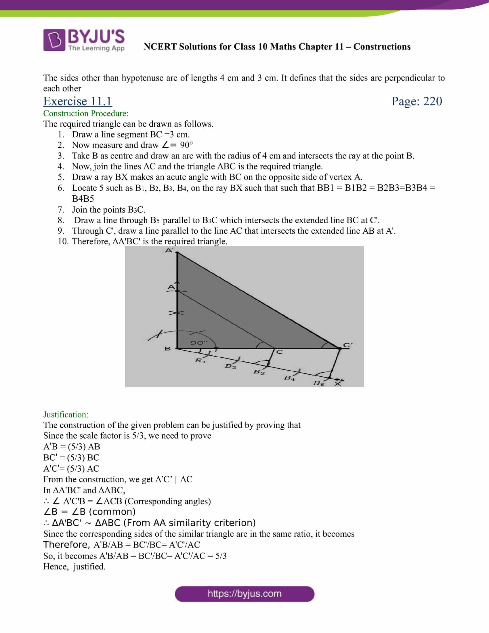 NCERT Solutions Class 10 Maths Chapter 11 Constructions - Download PDF!