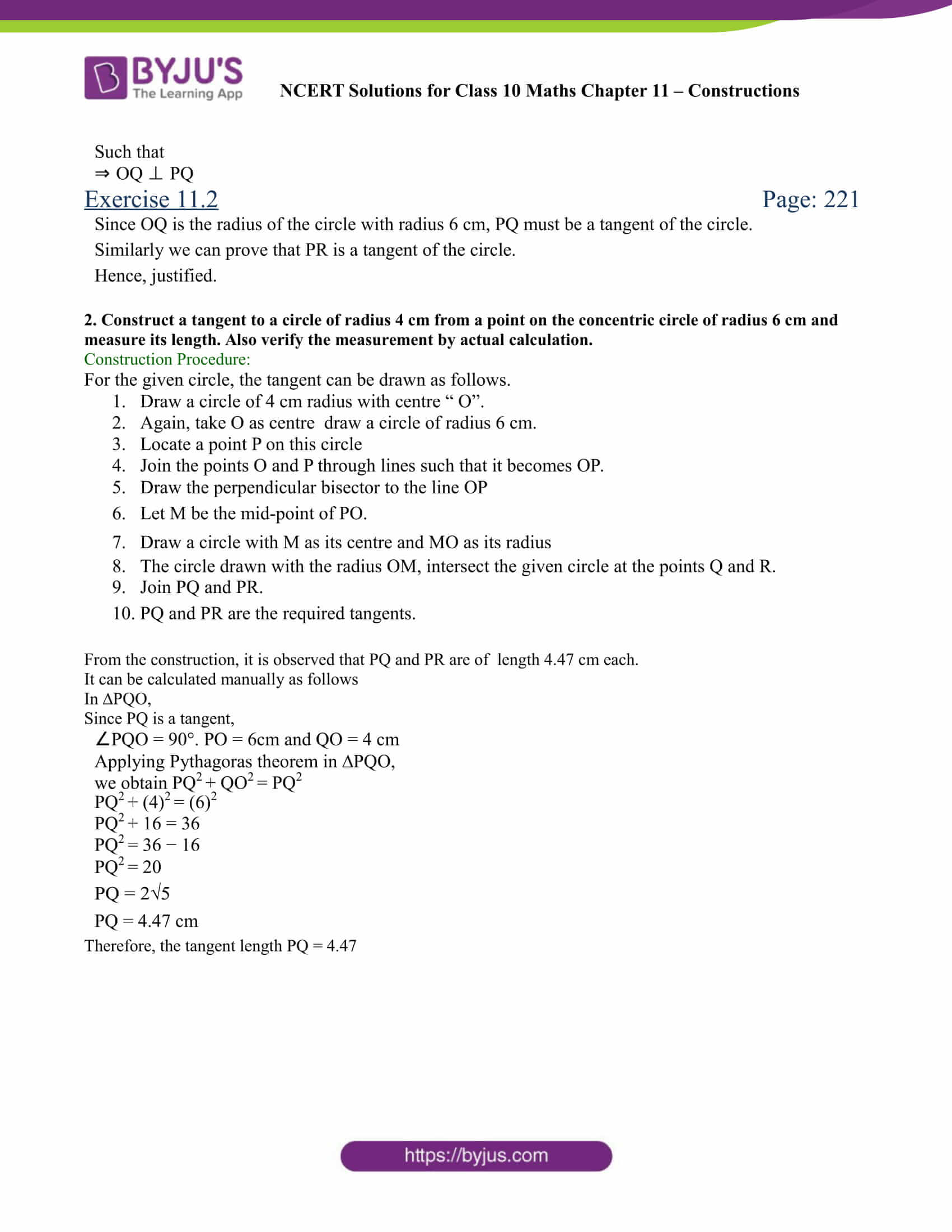 NCERT Solutions Class 10 Maths Chapter 11 Constructions - Download PDF!