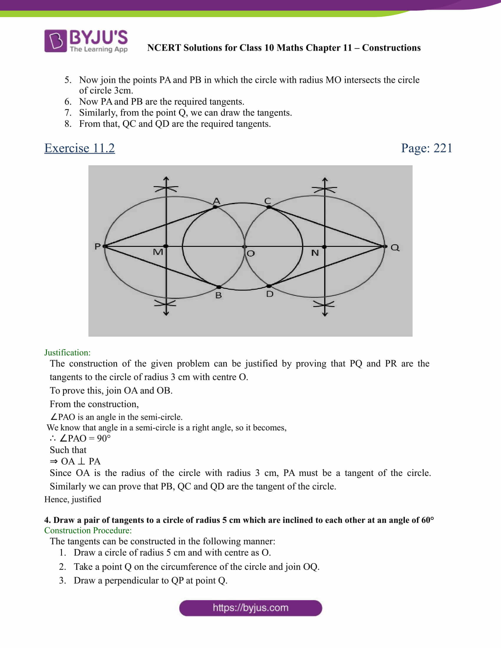 NCERT Solutions Class 10 Maths Chapter 11 Constructions - Download PDF!