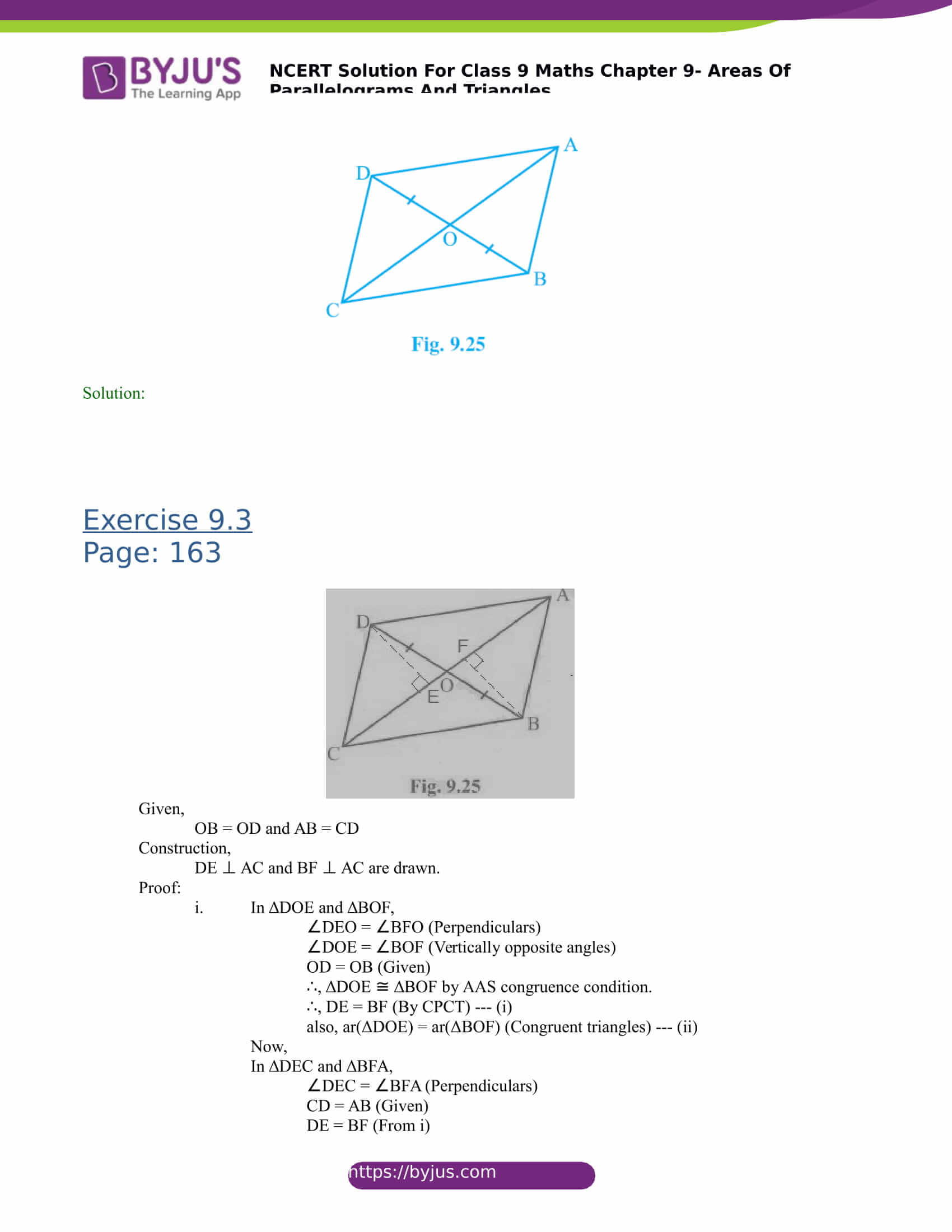 NCERT Solutions Class 9 Maths Chapter 9 Areas of Parallelograms and ...