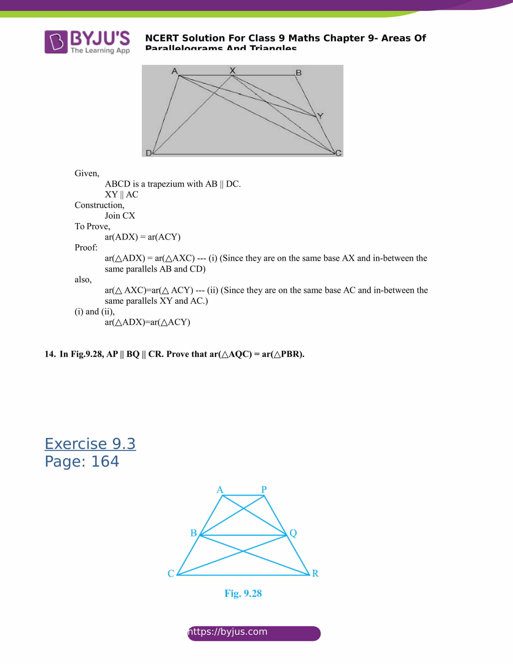 NCERT Solutions Class 9 Maths Chapter 9 Areas of Parallelograms and ...