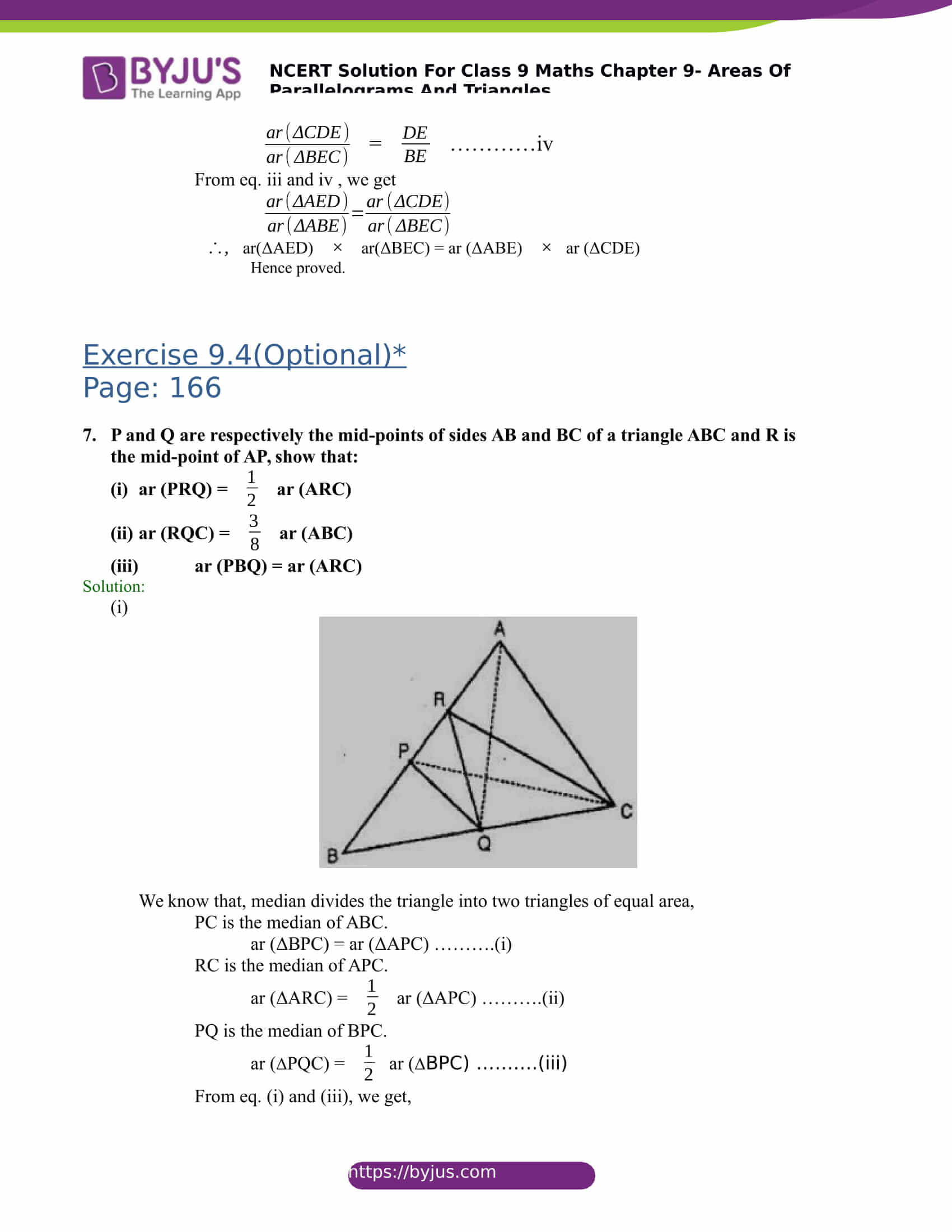 NCERT Solutions Class 9 Maths Chapter 9 Areas of Parallelograms and ...