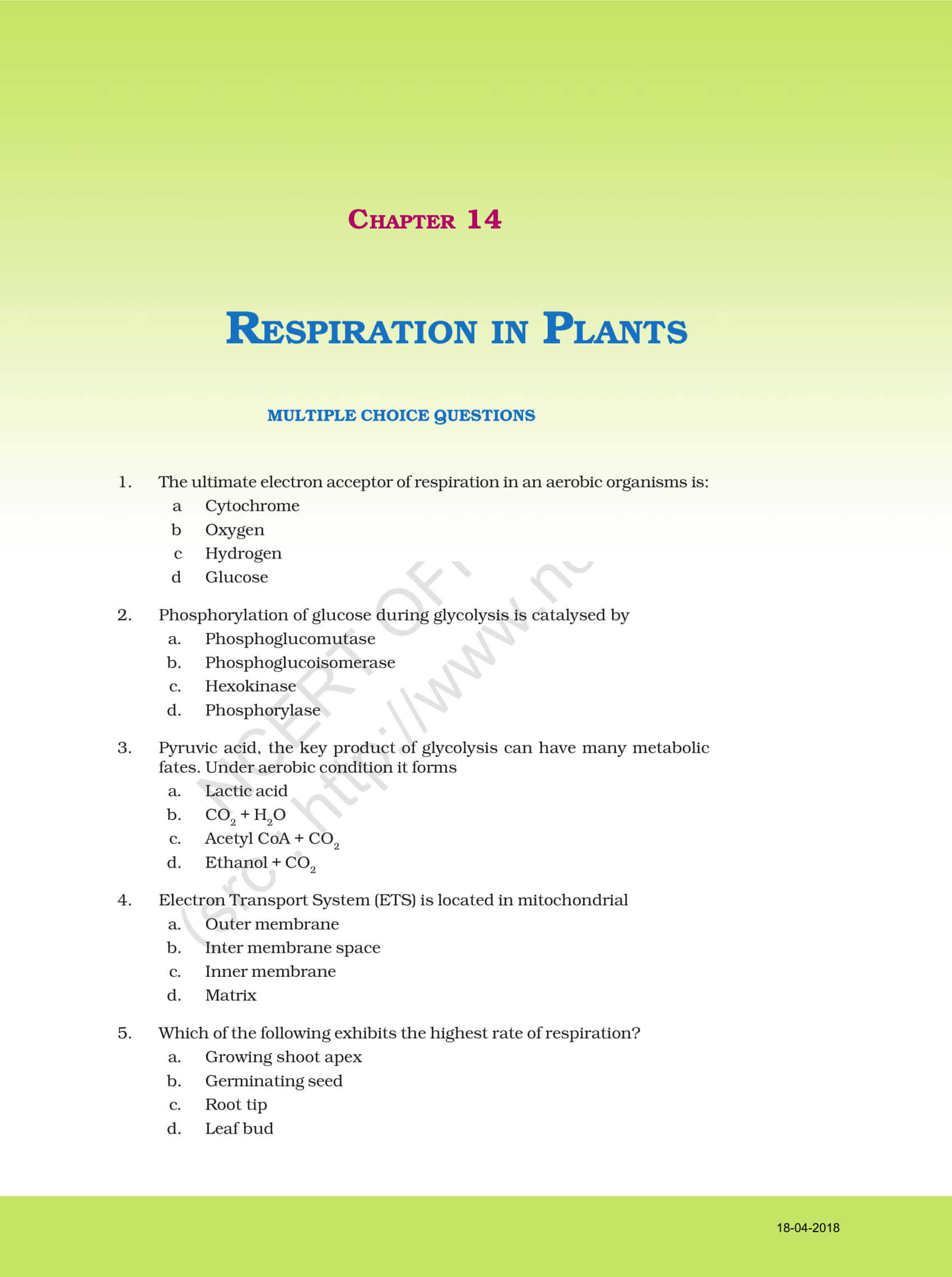 Ncert Exemplar Solution For Class 11 Biology Chapter 11 Download Pdf