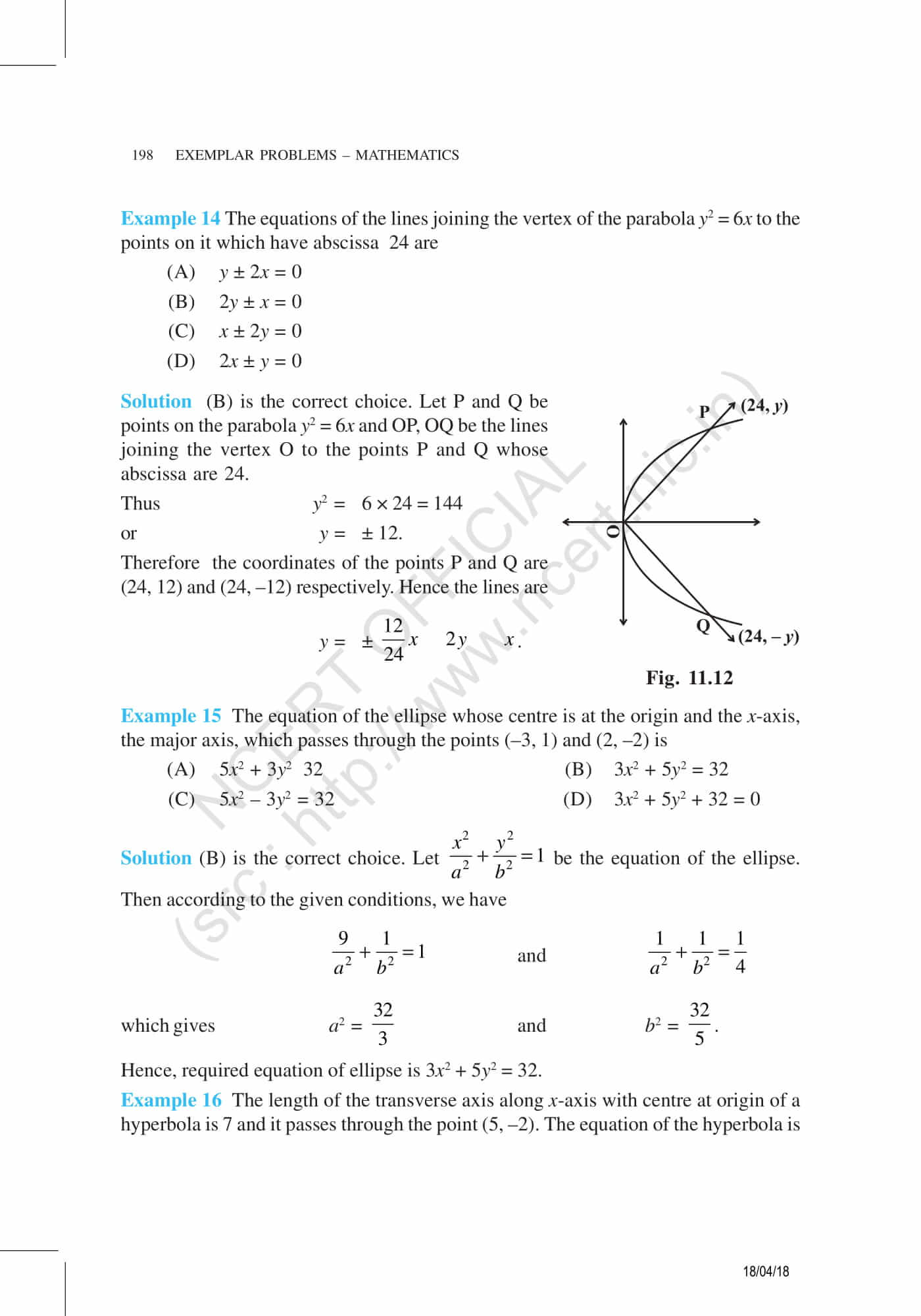 NCERT Exemplar Class 11 Maths Solutions Chapter 11 | Check out the PDF here