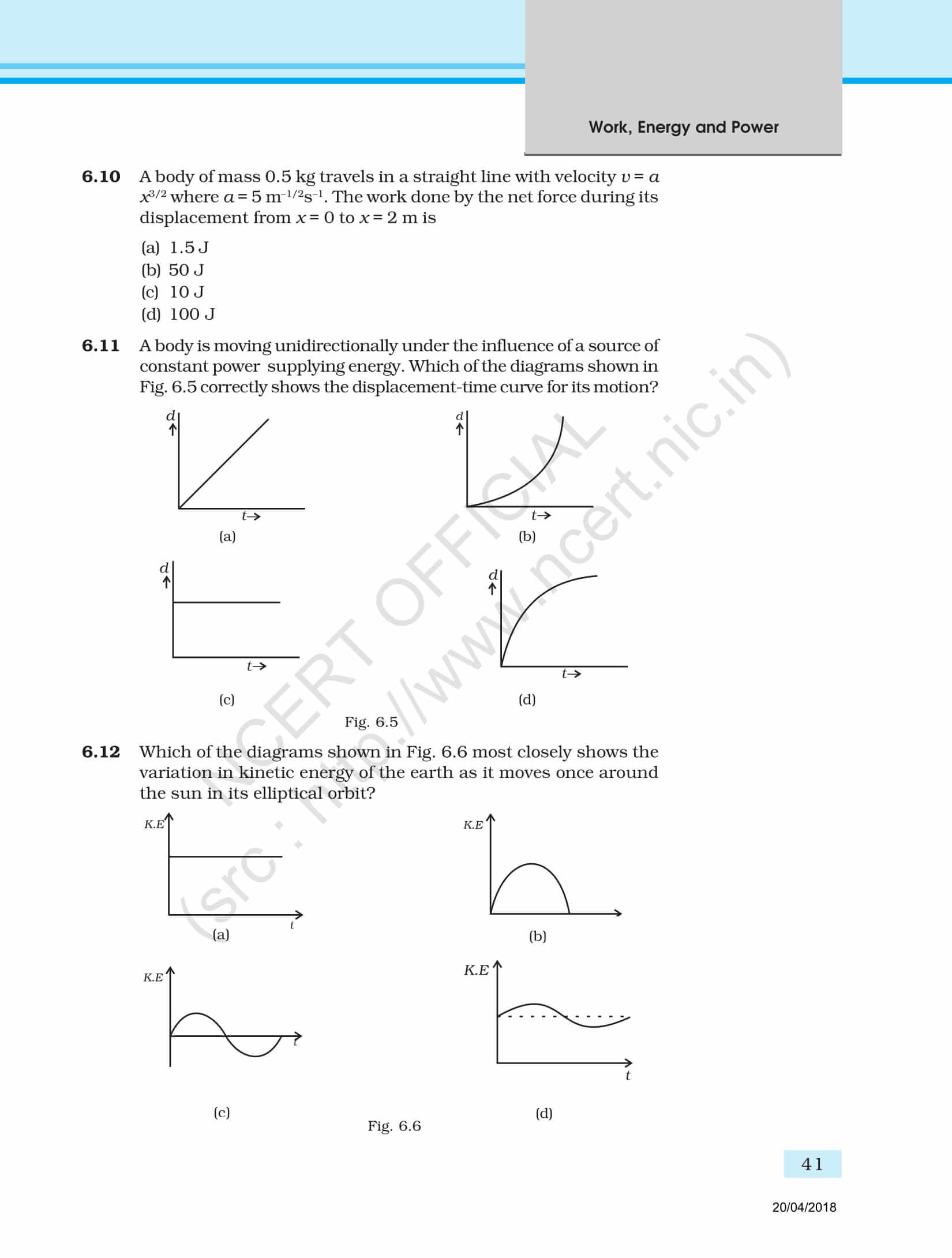 NCERT Exemplar Class 11 Physics Solutions Chapter 6 | Know more about ...