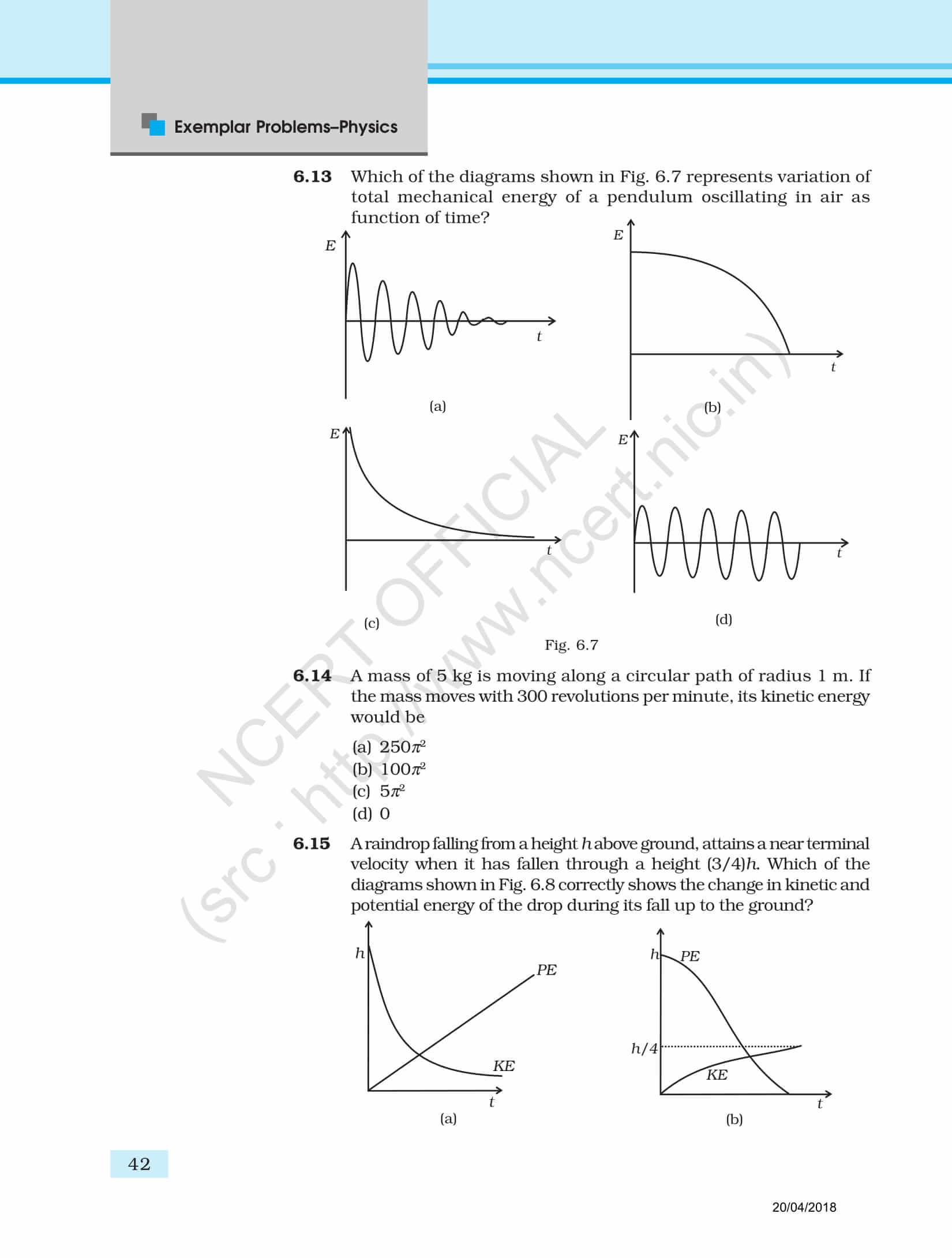 NCERT Exemplar Class 11 Physics Solutions Chapter 6 | Know more about ...
