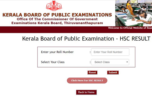 Get Kerala Board HSE Class 12 Results Online