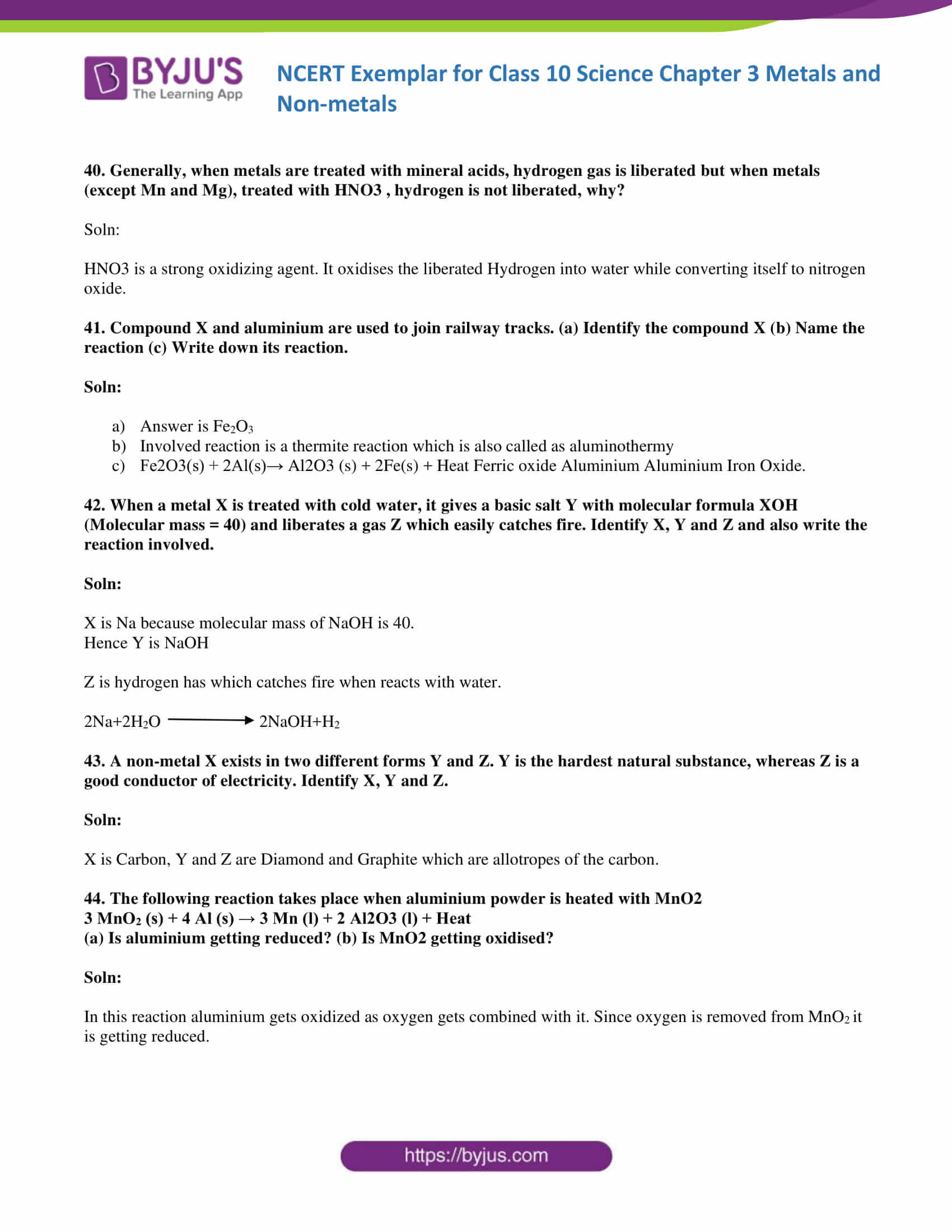 NCERT Exemplar Class 10 Science Solutions Chapter 3 NCERT Exemplar Class 10 Science Solutions Chapter 3