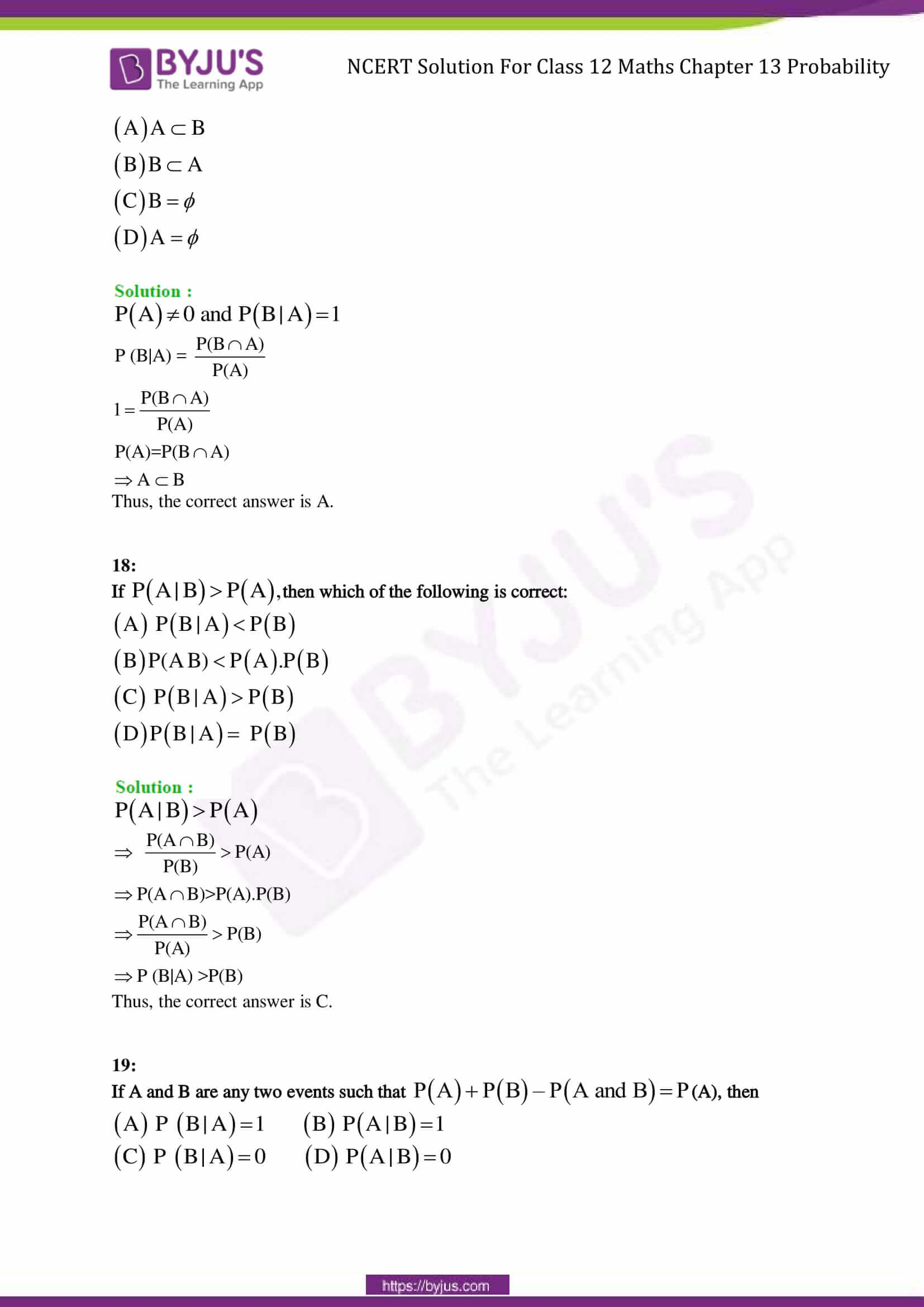 NCERT Solutions for Class 12 Maths Miscellaneous Exercise chapter 13 Probability Miscellaneous ...