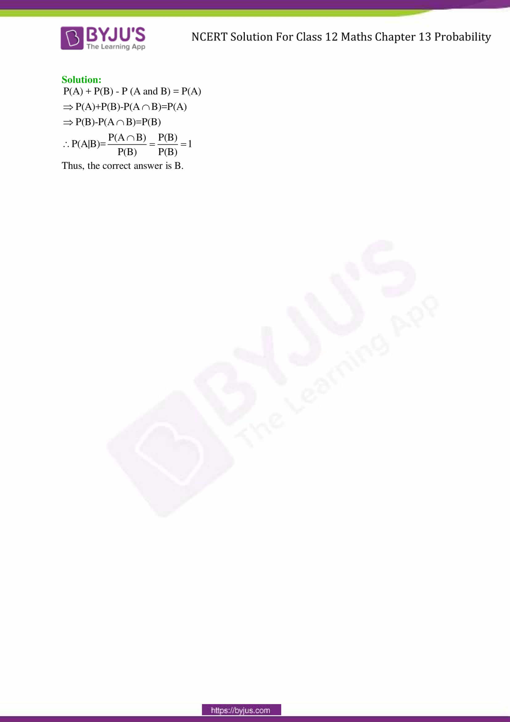 NCERT Solutions Class 12 Maths Chapter 13 Probability Free PDF Download