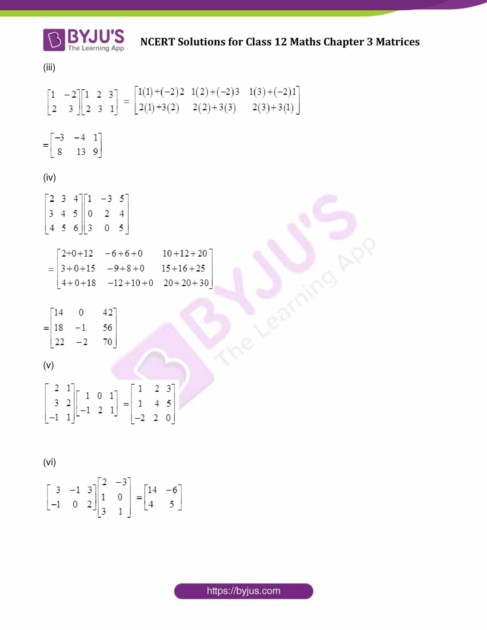 NCERT Solutions for Class 12 Maths Exercise 3.2 Chapter 3- matrices