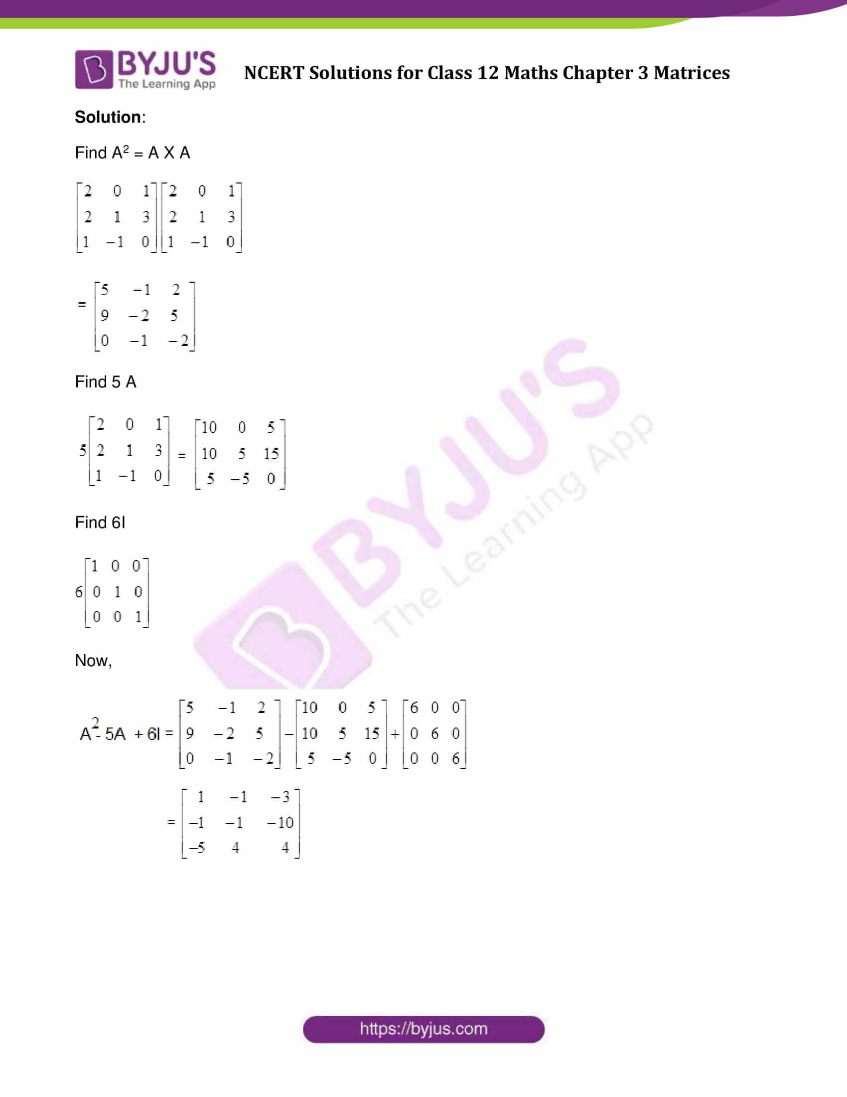 NCERT Solutions for Class 12 Maths Exercise 3.2 Chapter 3- matrices