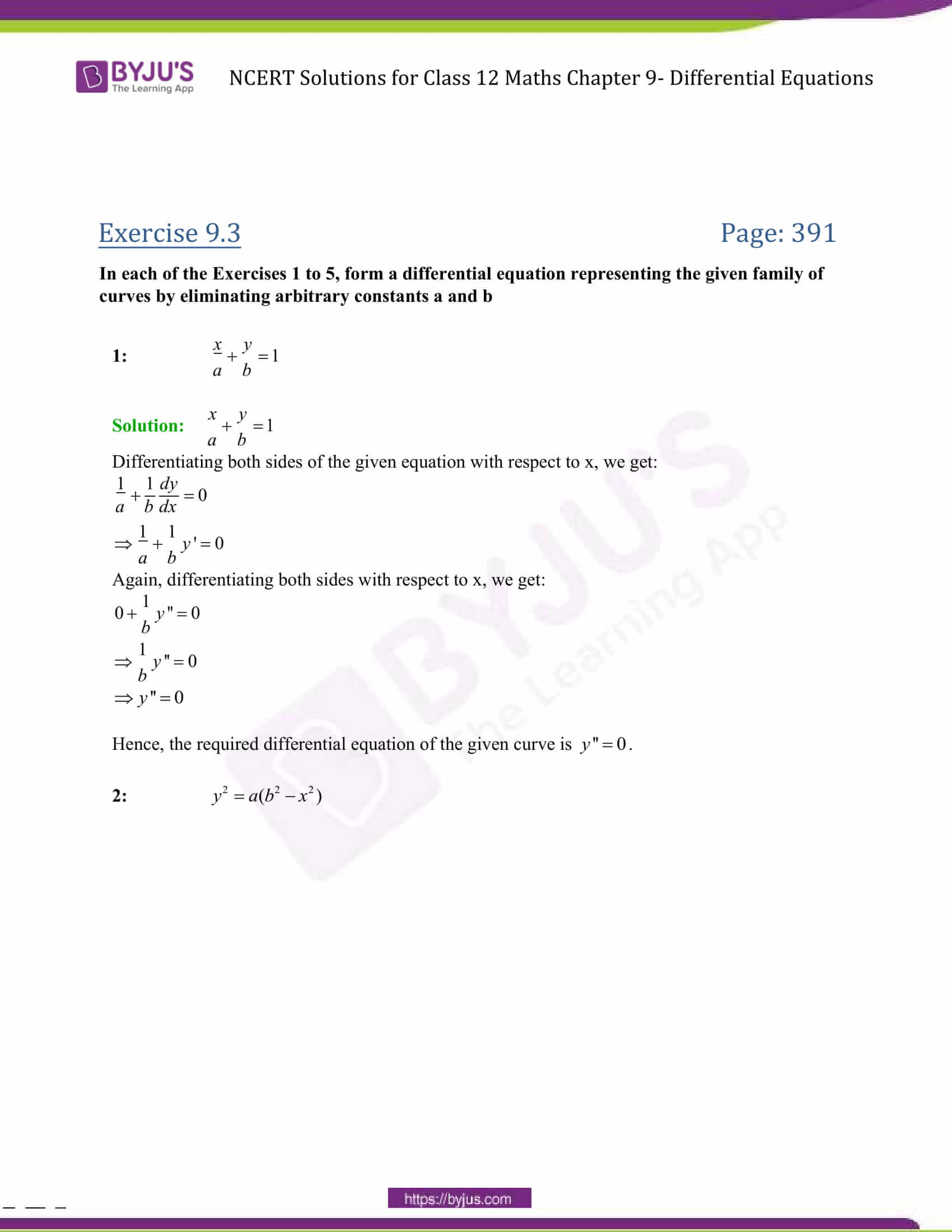 Ncert Solutions Class 12 Maths Chapter 9 Differential Equations