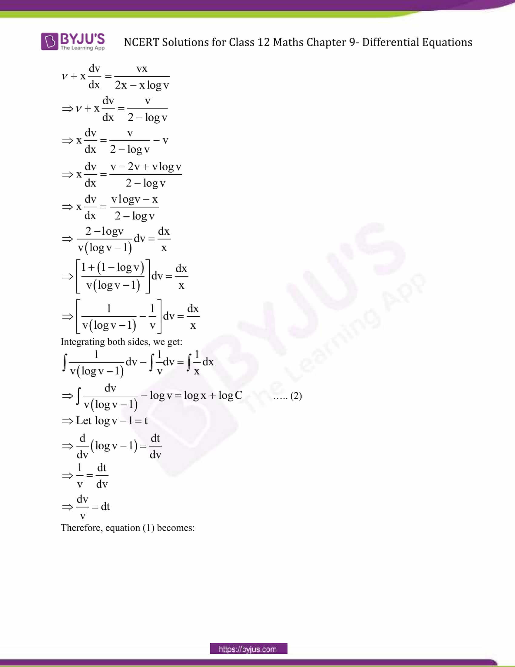 NCERT Solutions Class 12 Maths Chapter 9 Differential Equations ...