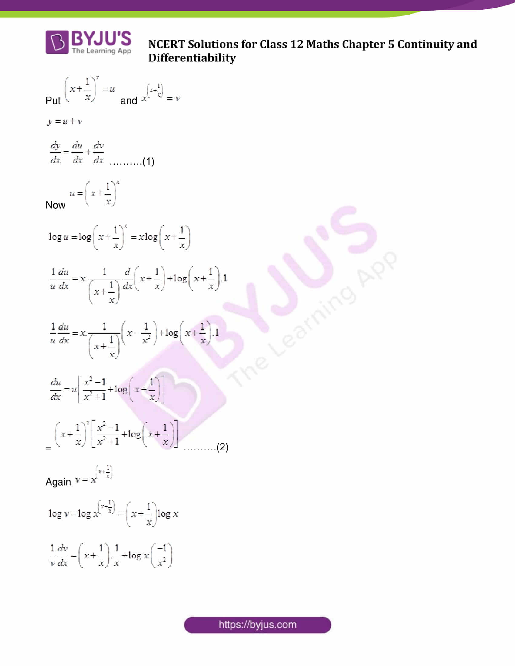 NCERT Solutions for Class 12 Maths Chapter 5 Continuity and ...