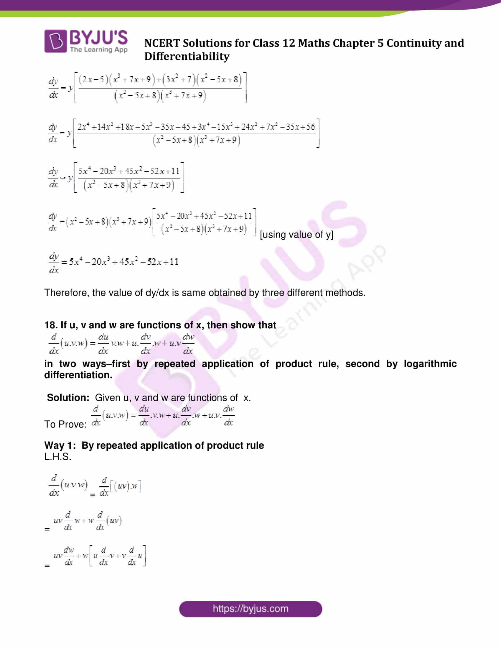 NCERT Solutions For Class 12 Maths Chapter 5 Continuity And