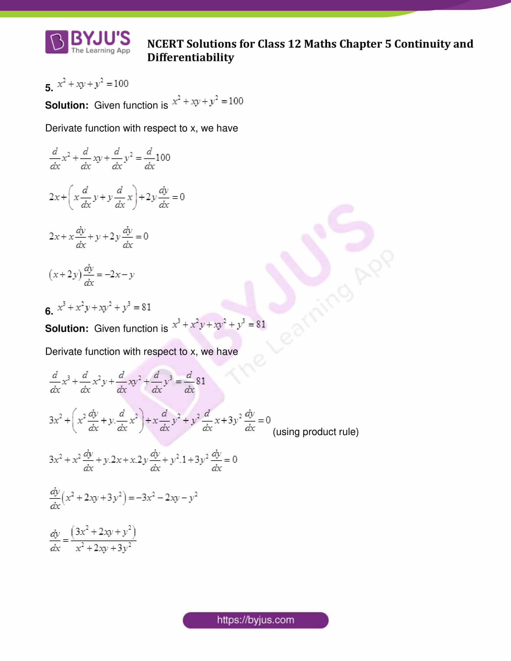 NCERT Solutions for Class 12 Maths Exercise 5.3 Chapter 5- continuity and differentiability