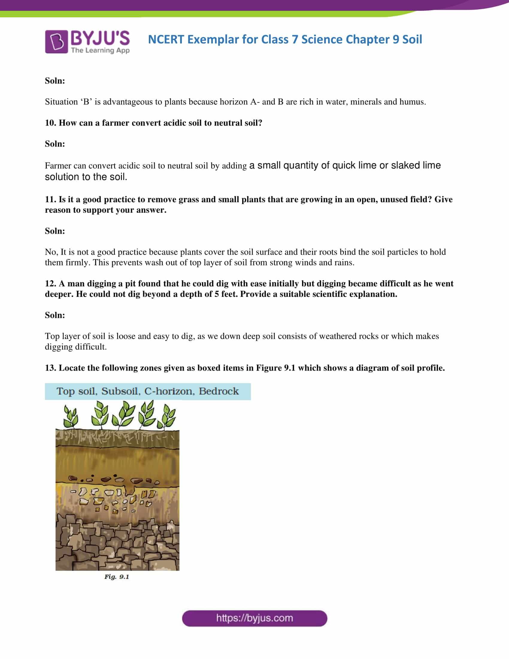 NCERT Exemplar Solutions For Class 7 Science Chapter 9 Soil