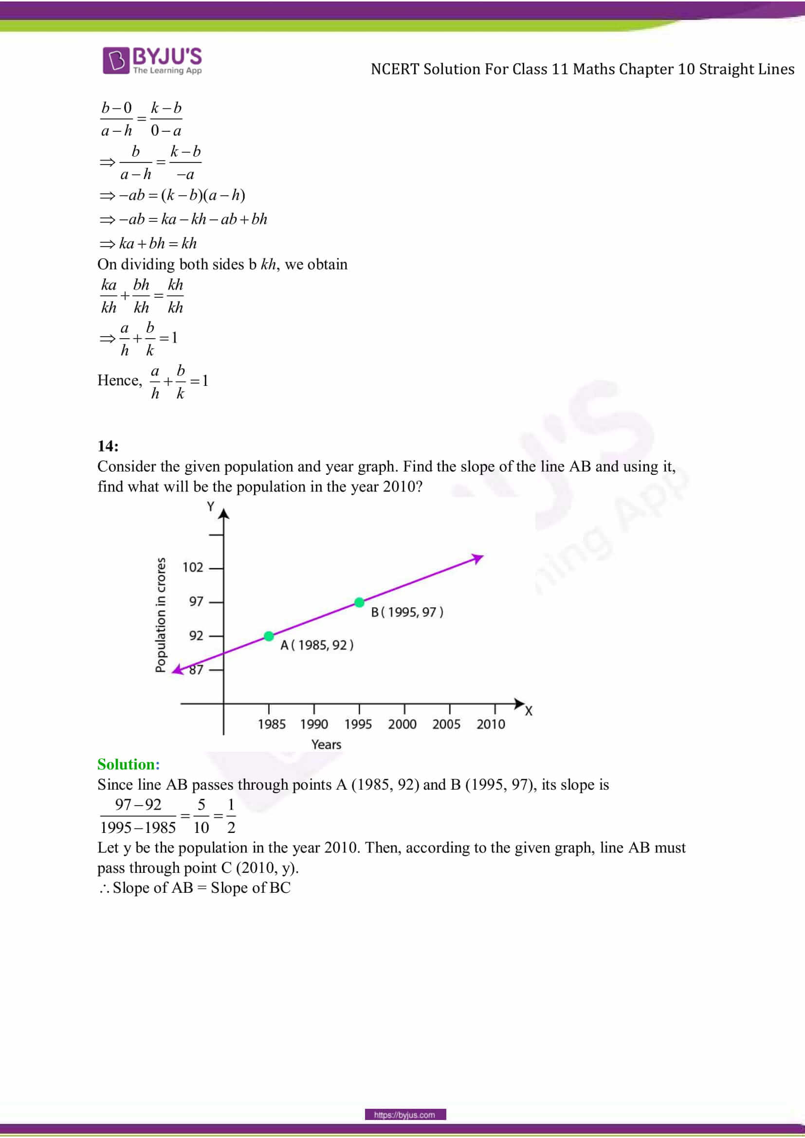 NCERT Solutions for Class 11 Maths Exercise 10.1 Chapter 10- straight lines