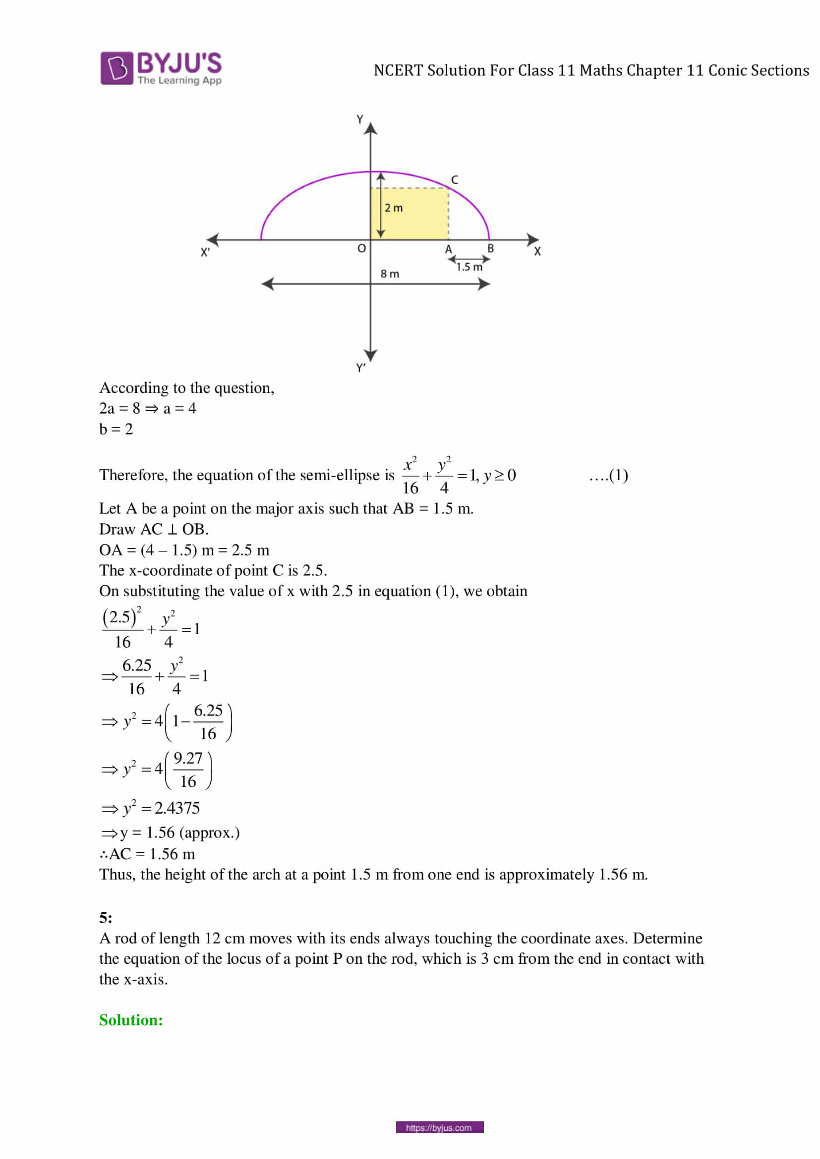 Ncert Solutions Class 11 Maths Chapter 11 Conic Sections Free Download