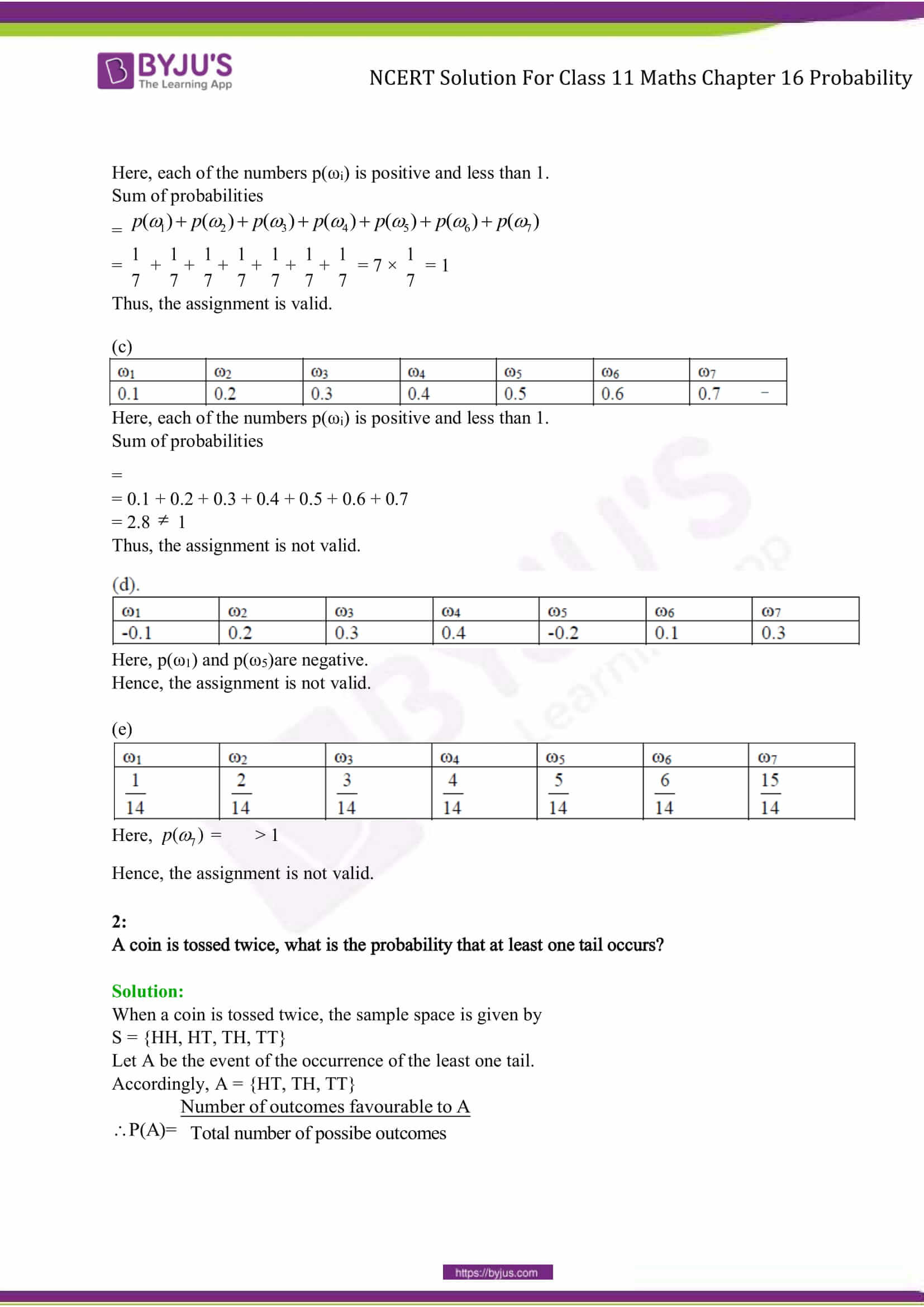 NCERT Solutions Class 11 Maths Chapter 16 Theory of Probability ...