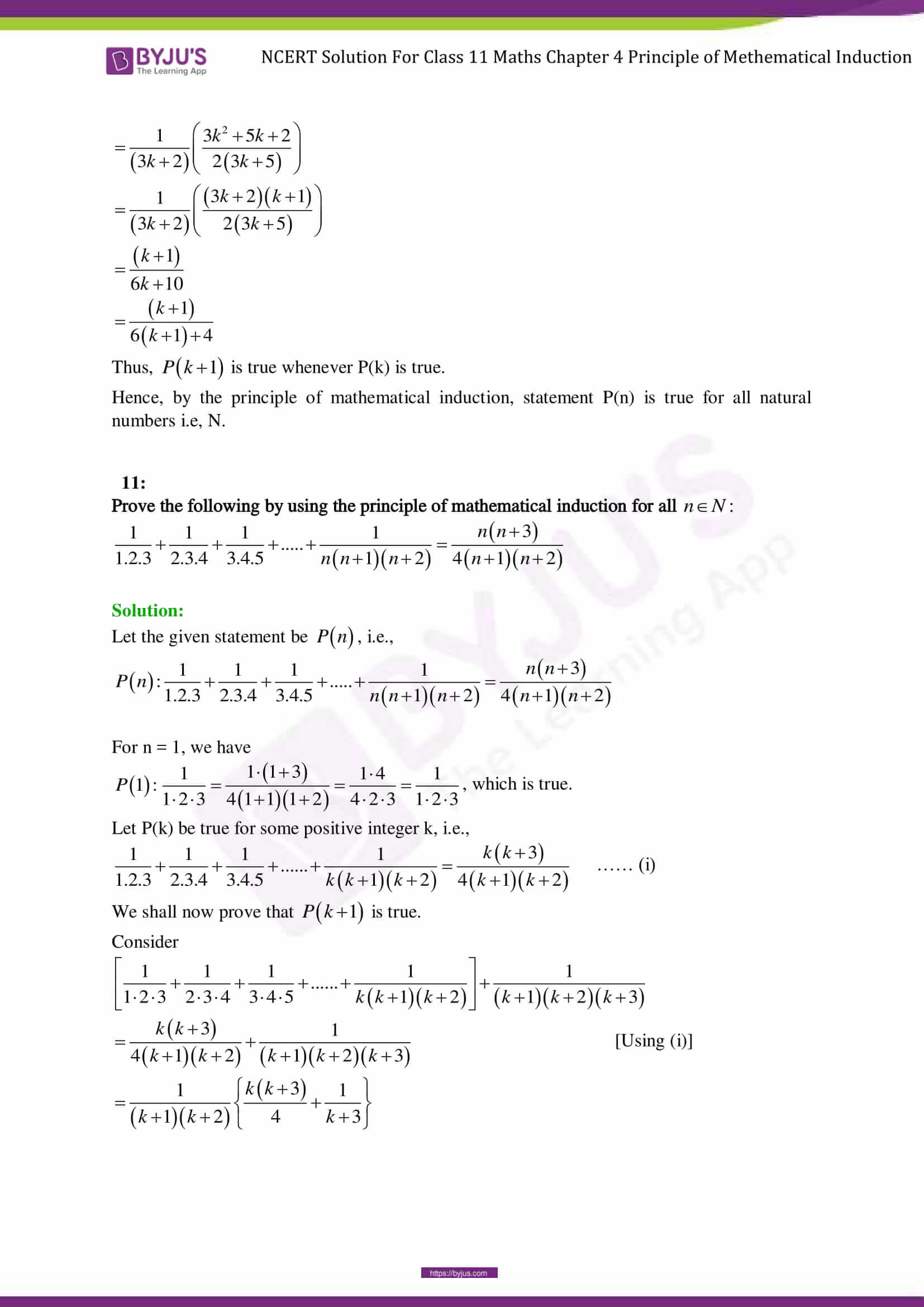 NCERT Solutions Class 11 Maths Chapter 4 Principles of Mathematical ...