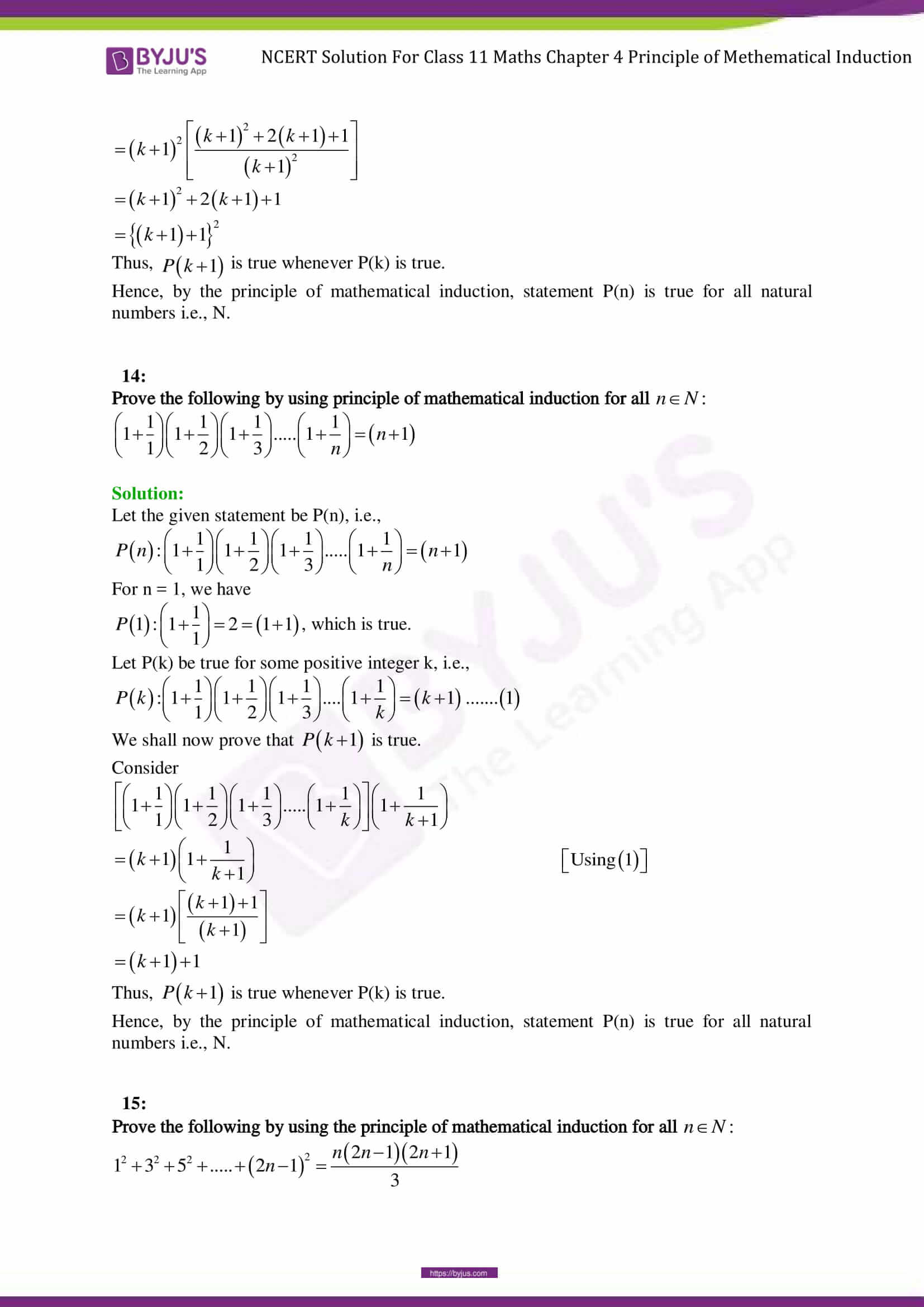 NCERT Solutions Class 11 Maths Chapter 4 Principles of Mathematical ...
