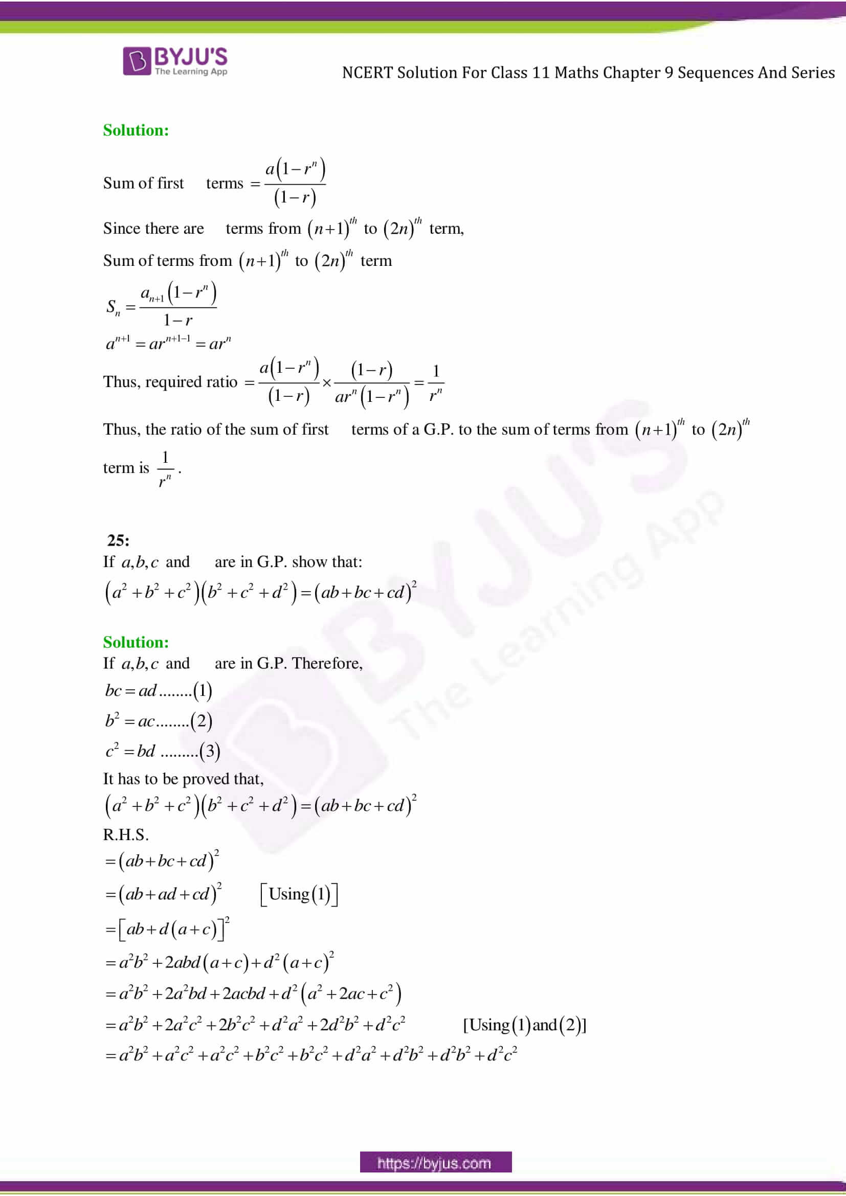 NCERT Solutions Class 11 Maths Chapter 9 Sequences and Series - Download Now